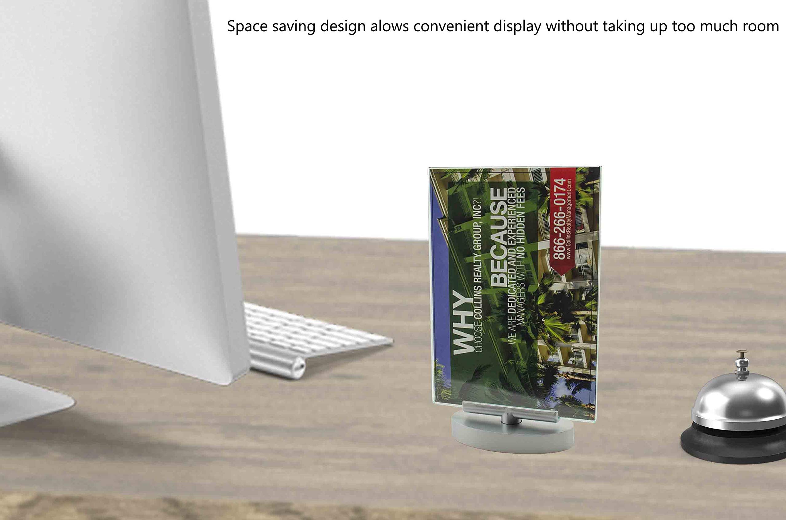Snapklik.com : Spinning Sign Holder Table Clear Acrylic Holds 5” X 7 ...