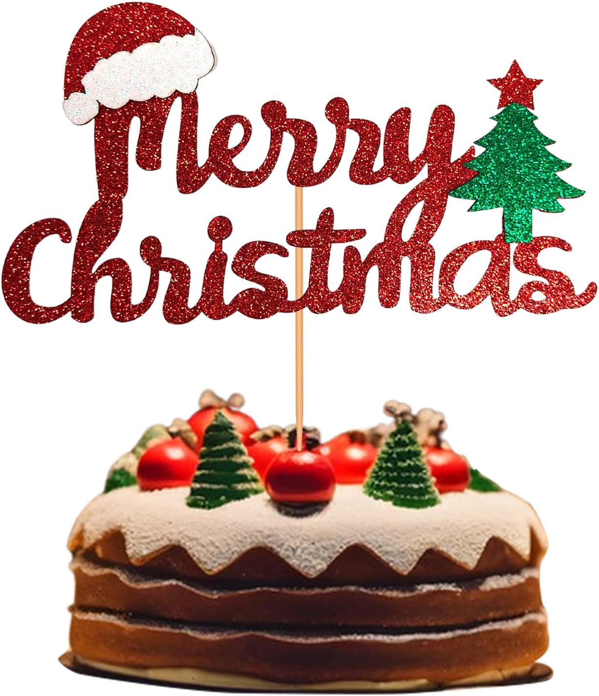 Amazon.com: Christmas Cupcake Toppers Santa Claus Cake Topper Xmas Red ...