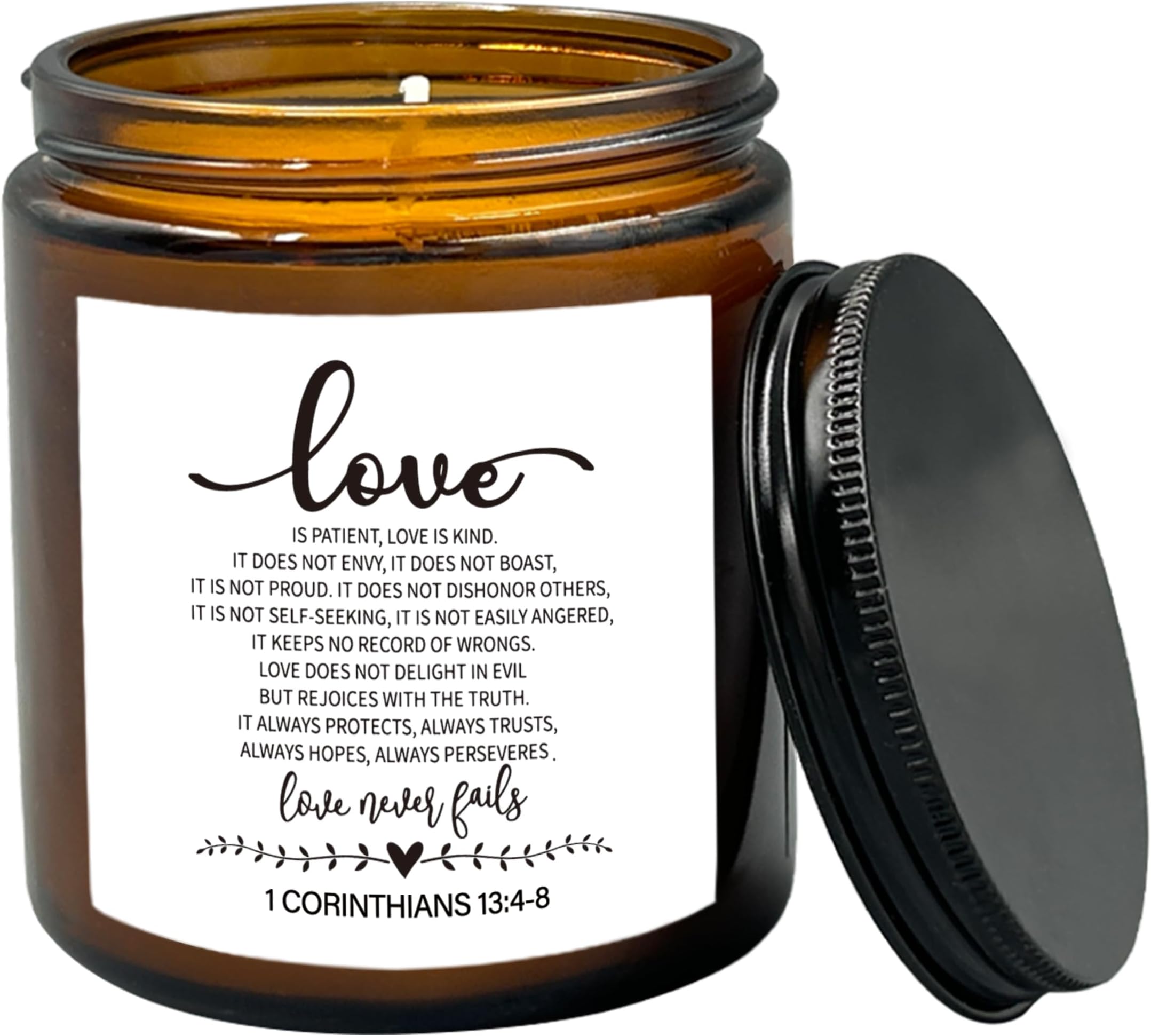 Amazon.com: HIWX 1 Corinthians 13 Religious Scented Candle, Spiritual ...