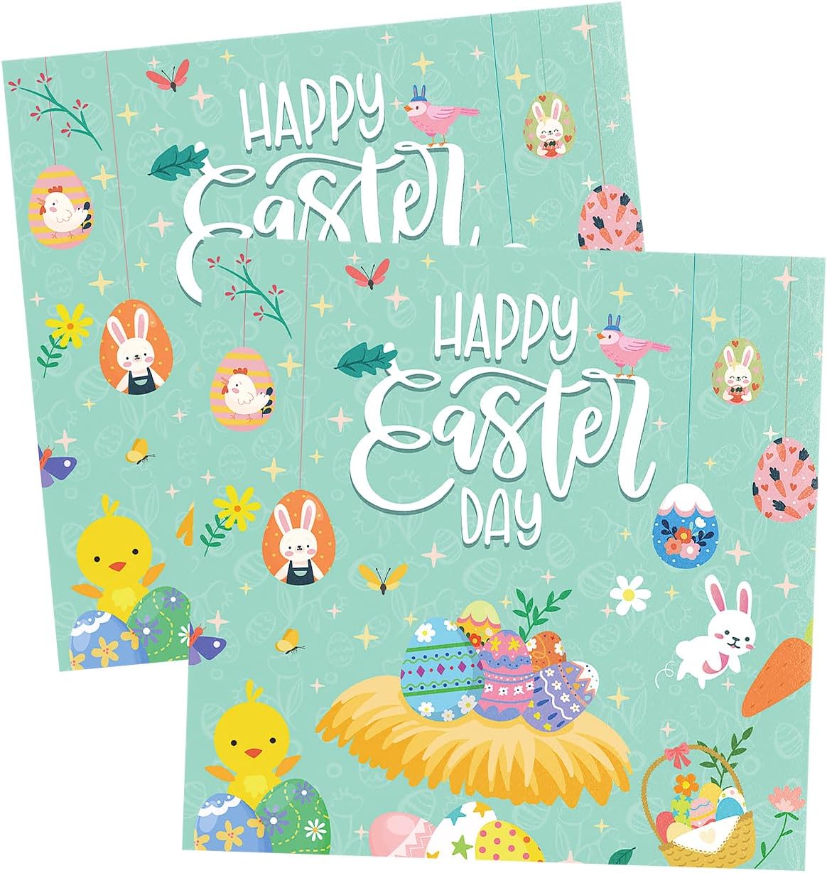 24 Pcs Easter Napkins Paper,33cm Disposable Serviettes Tissue Paper ...