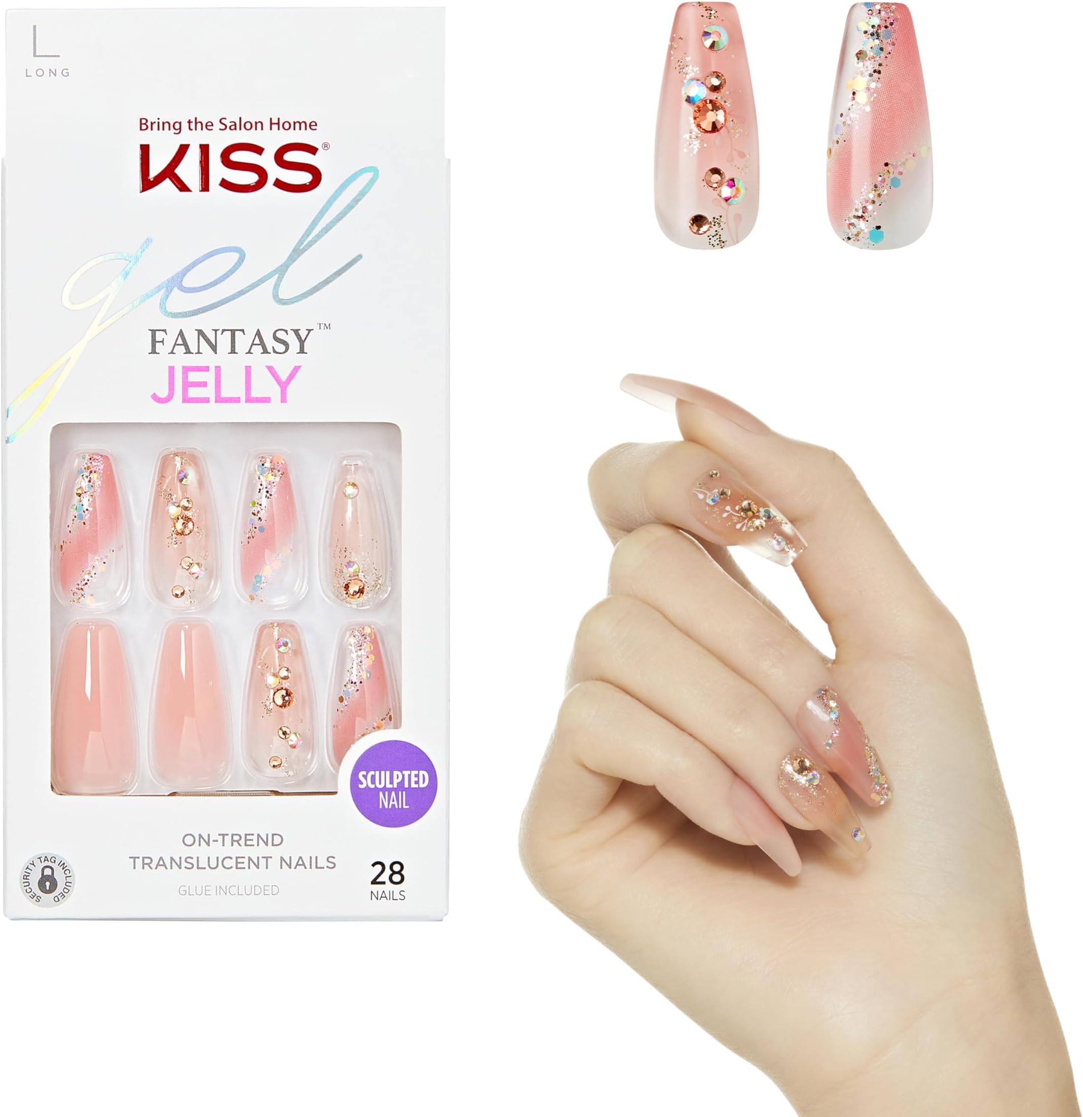 Amazon.com: KISS Gel Fantasy Magnetic Press On Nails, Solid Red, Short ...