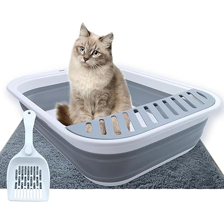 Amazon.com: MUYG Collapsible Cat Litter Box,Open Top Cats Litter Pan ...