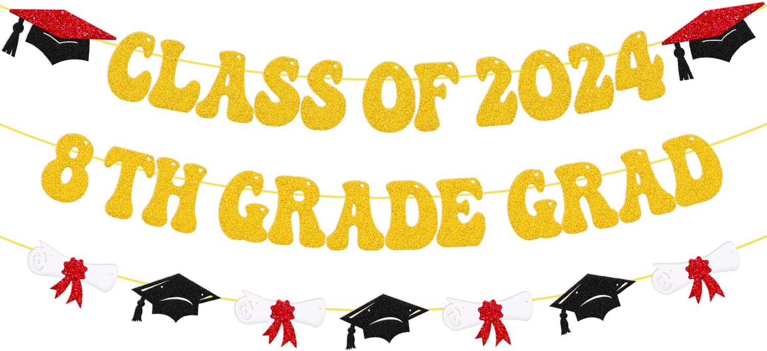 Amazon.com: Class of 2024 8th Grade Grad Banner Middle School Level ...