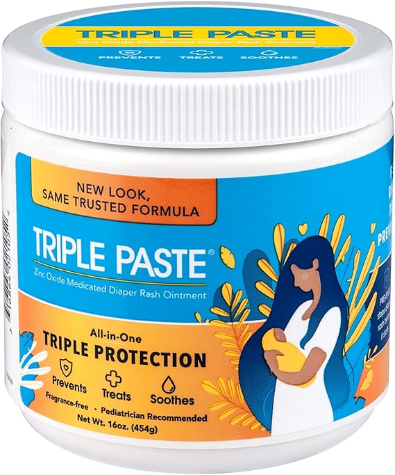 Amazon.com: Triple Paste Diaper Rash Cream for Baby - 16 Oz Tub - Zinc ...