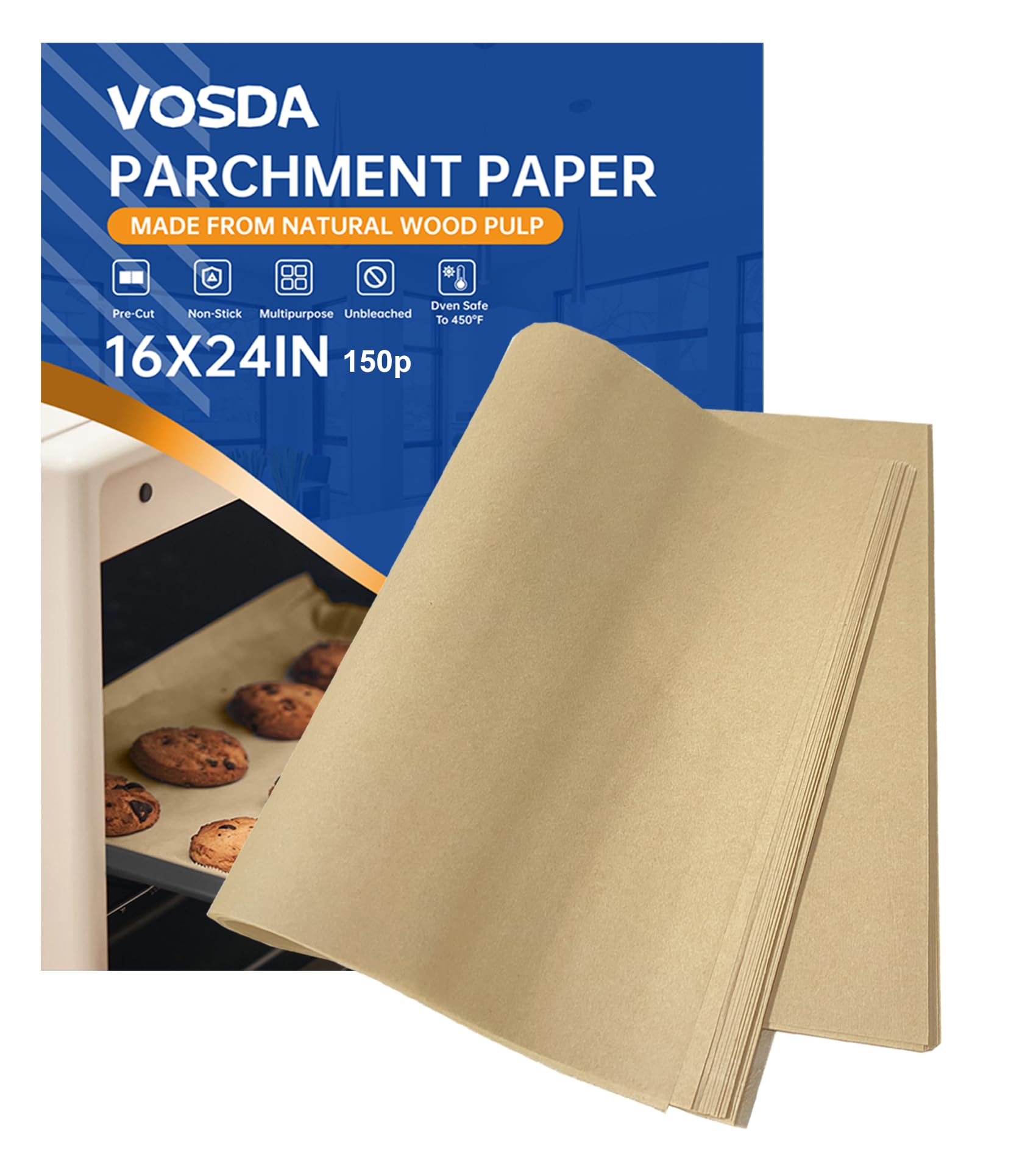 Amazon.com: Vosda Parchment Paper Sheets for Baking 16-24 IN Precut Non ...