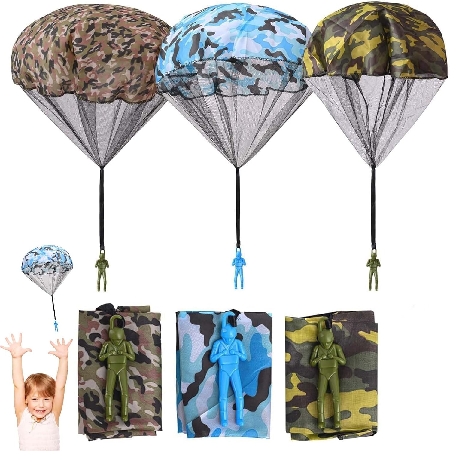 3Pcs Parachute Toys for Kids, Parachute Toy, Hand Throw Parachute ...