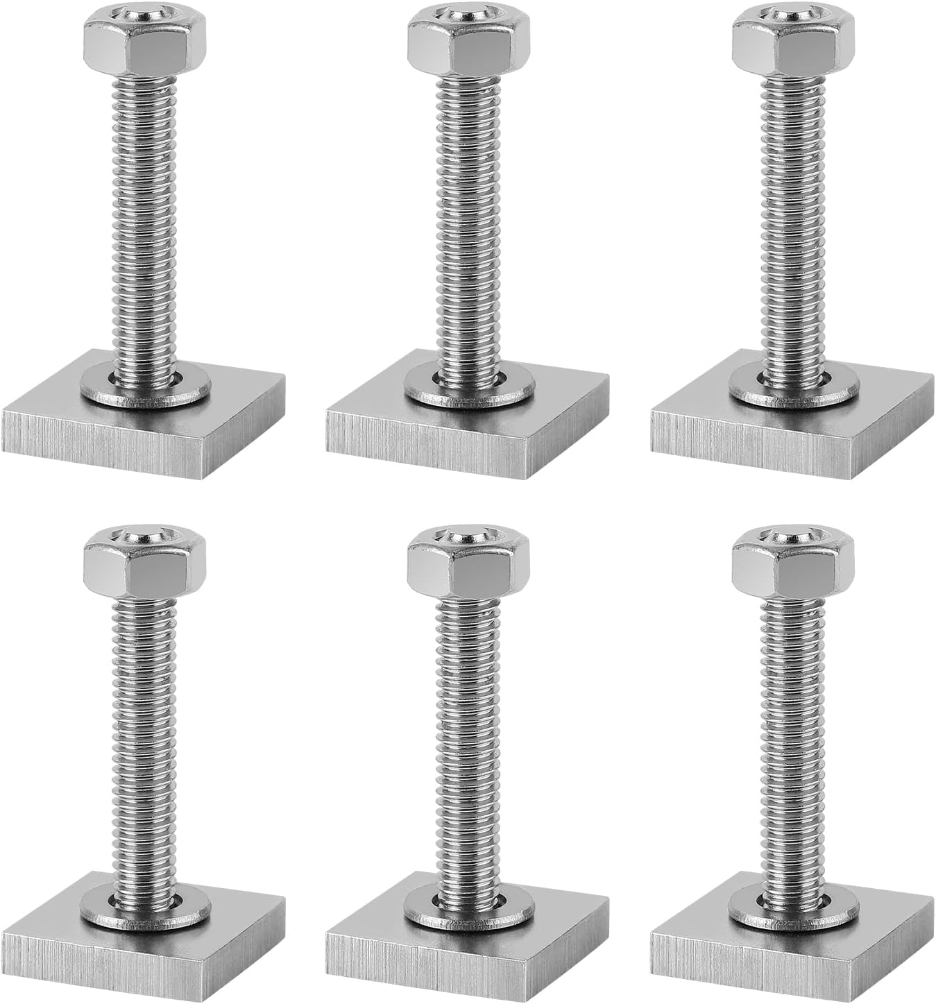 efuturetime 6 X T-Nut Adapter M6-35mm, Nutensteine Edelstahl 2x2x0.4cm ...