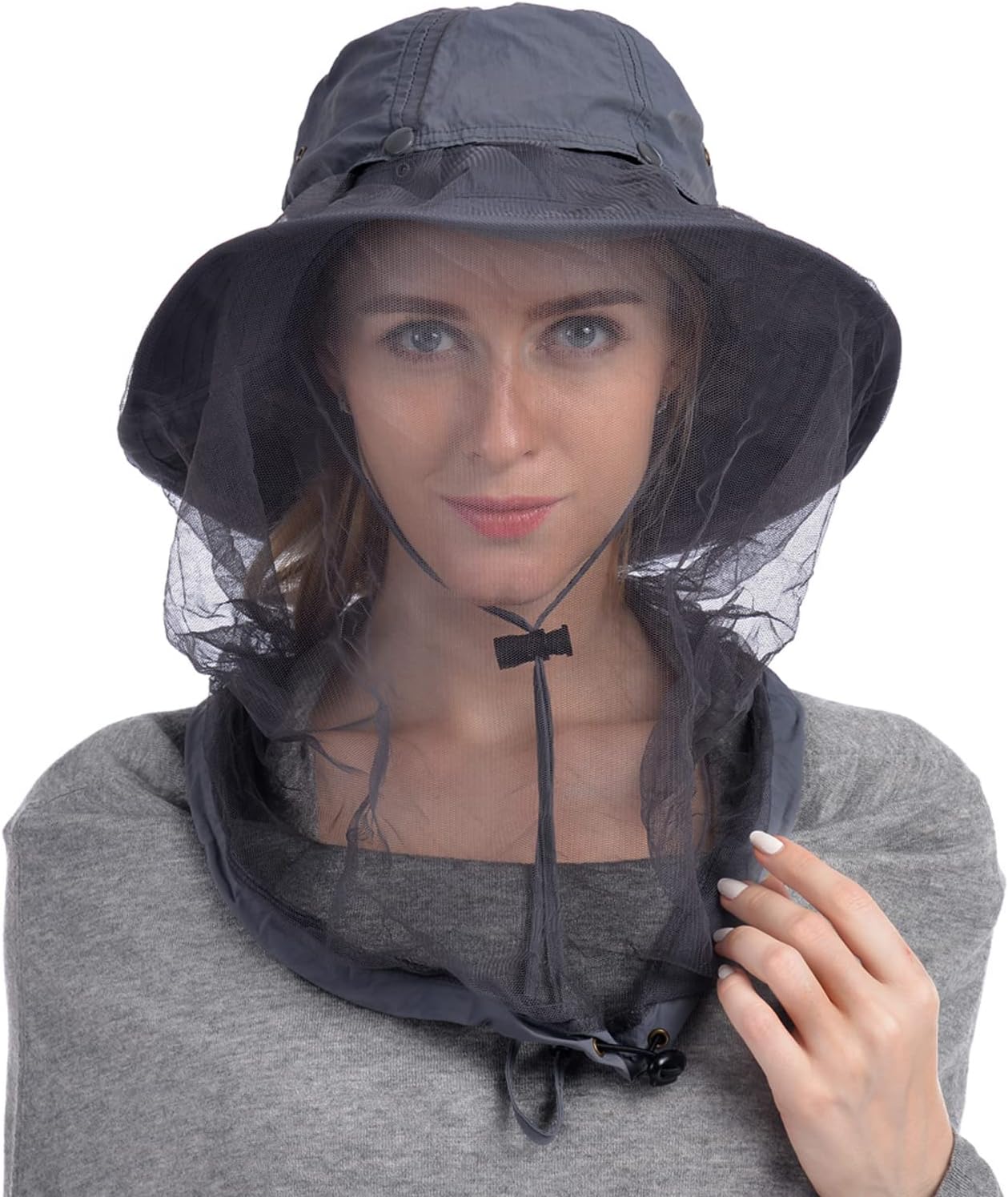 USHAKE Head Net Hat, Safari Hat Sun Hat Bucket Hat with Hidden Net Mesh ...