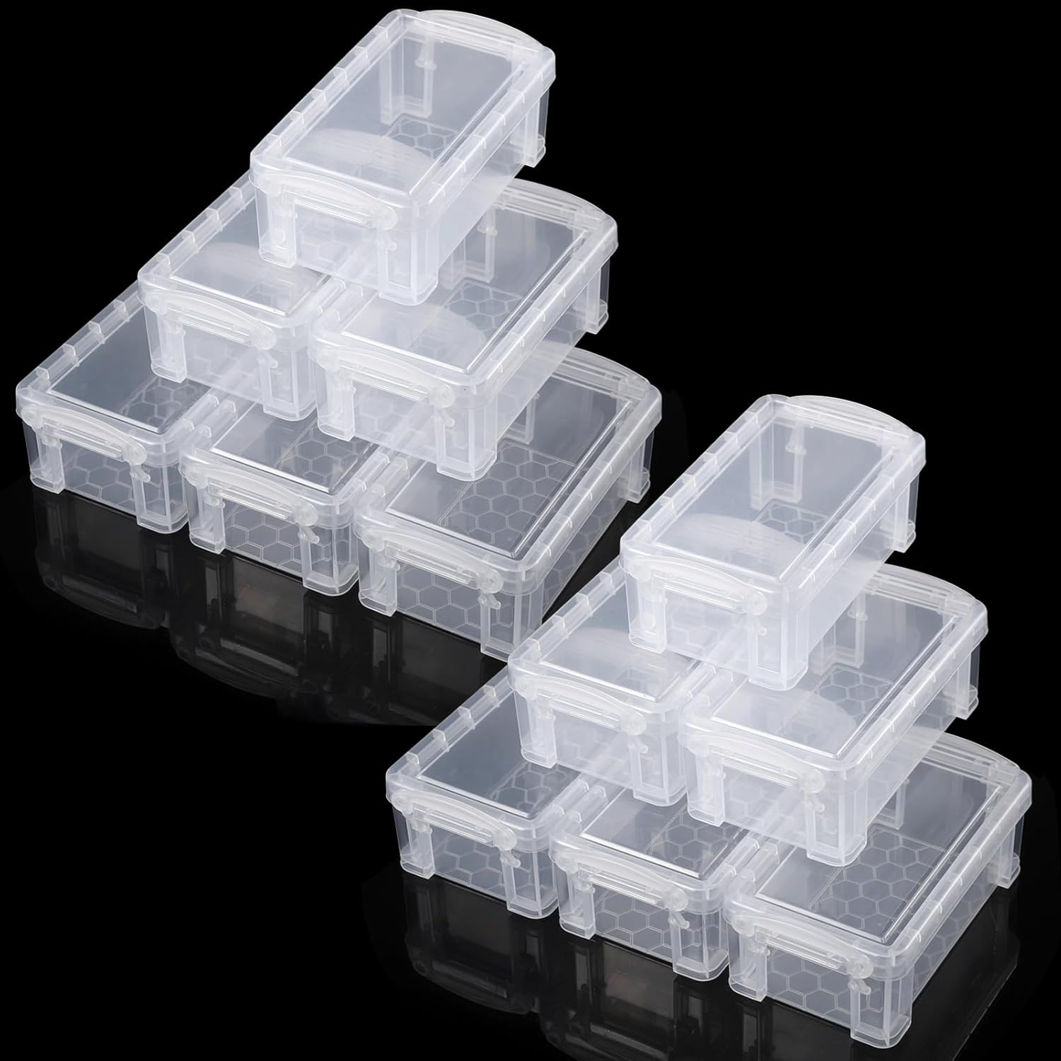 Amazon.com: 12 Pcs Mini Plastic Boxes, Small Clear Storage Containers ...