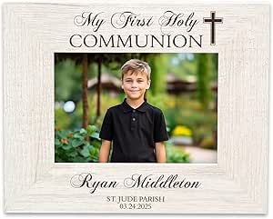 Amazon.com: 28 Collective First Communion Picture Frame, Personalized ...