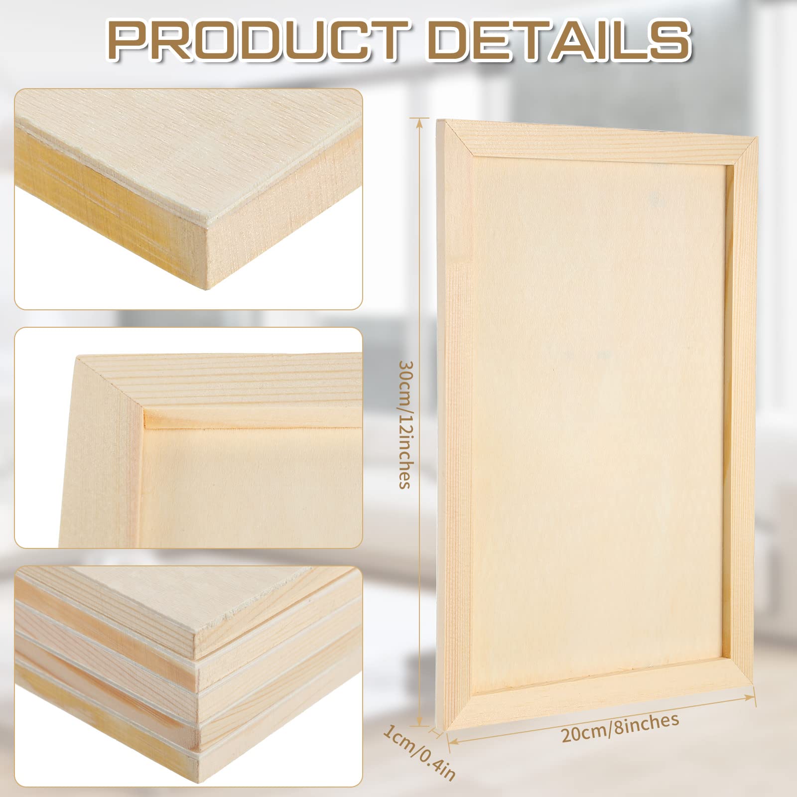 Snapklik.com : Wood Canvas Boards Unfinished Wooden Panel Boards Paint ...