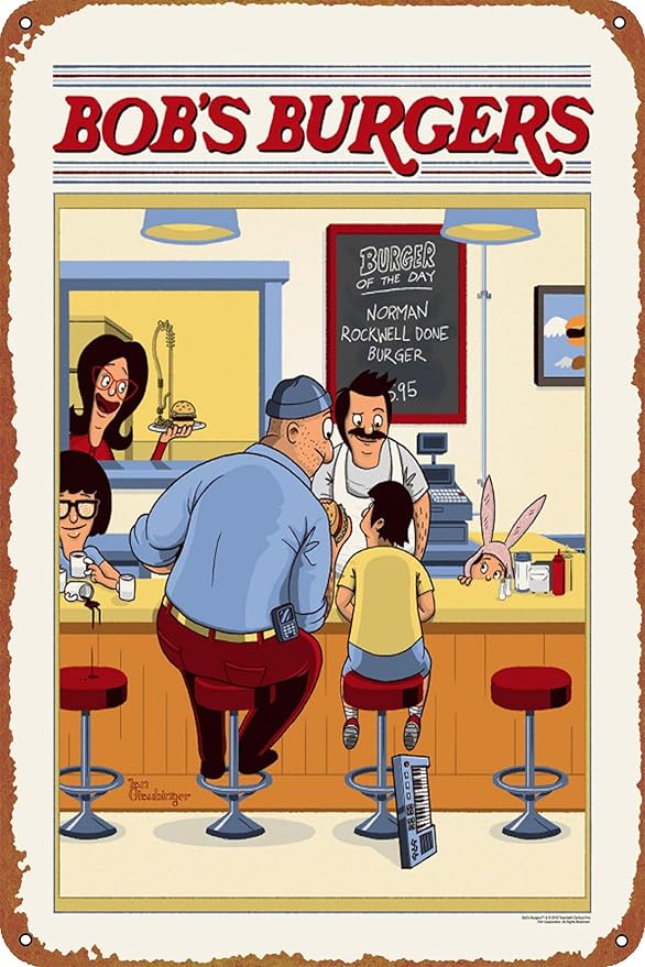 Amazon.com: Bobs Burgers Metal Tin Sign Garage Sign Wall Decoration Old ...