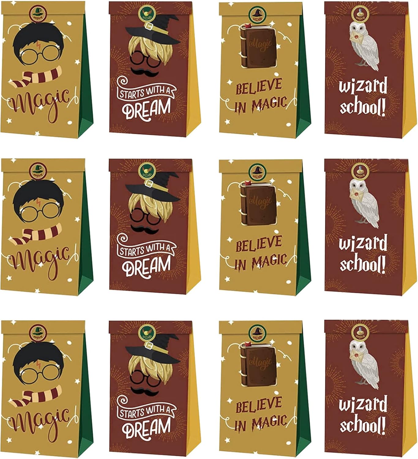 TASAHNI 12 Stück Kindergeburtstag Papiertüten Set Papier Geschenktüten ...