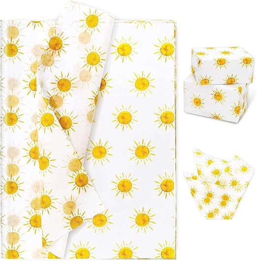 Amazon.com: 100 Sheets 20 * 14 Inches Boho Sun Tissue Paper for Gift ...