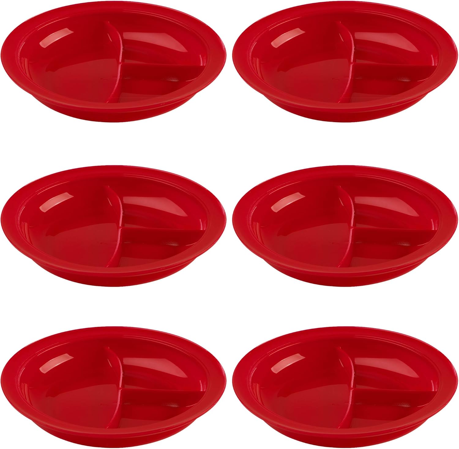 Amazon.com: Providence Spillproof Partitioned Plate - 9" Red (6-Pack ...