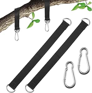 Amazon.com: Tyqour 2 Pcs Tree Swing Straps, Hammock Hanging Kit ...