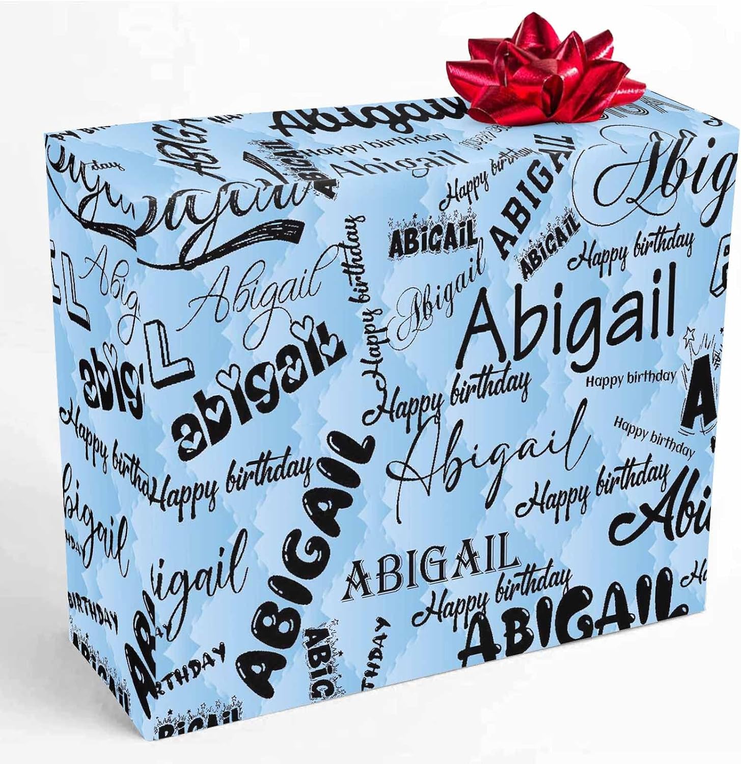 Amazon.com: InterestPrint Custom Name Wrapping Paper Personalized Blue ...