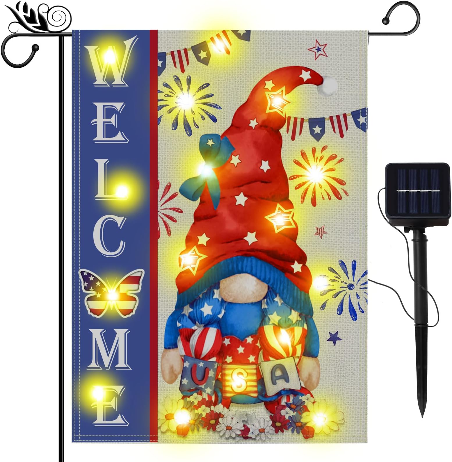 Amazon.com : YMYIELD Lighted Tree Birds Garden Flags 12x18 Double Sided ...