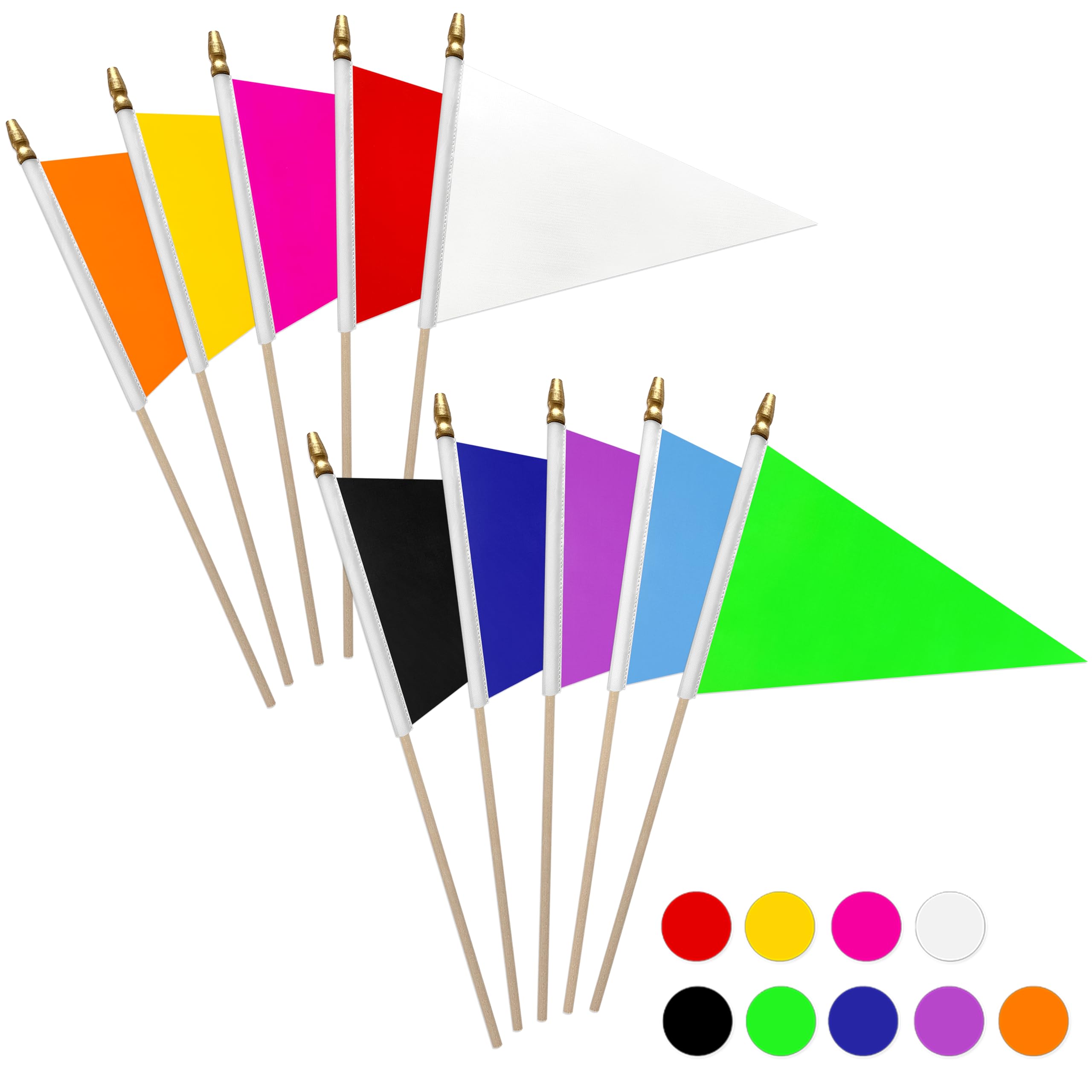 Amazon.com : LyButty 20 Pack Solid Color Blank Pennant Flags Set on ...