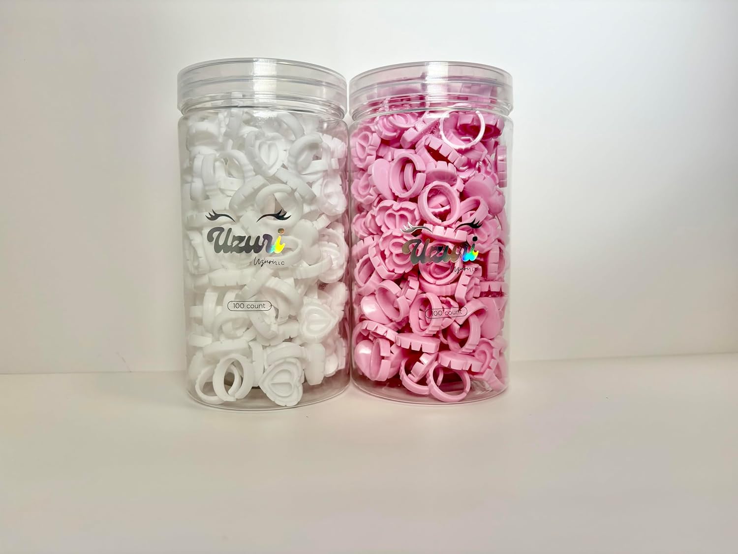 Amazon.com: 100pcs Heart Shape Plastic Lash Glue Rings, Disposable Lash ...