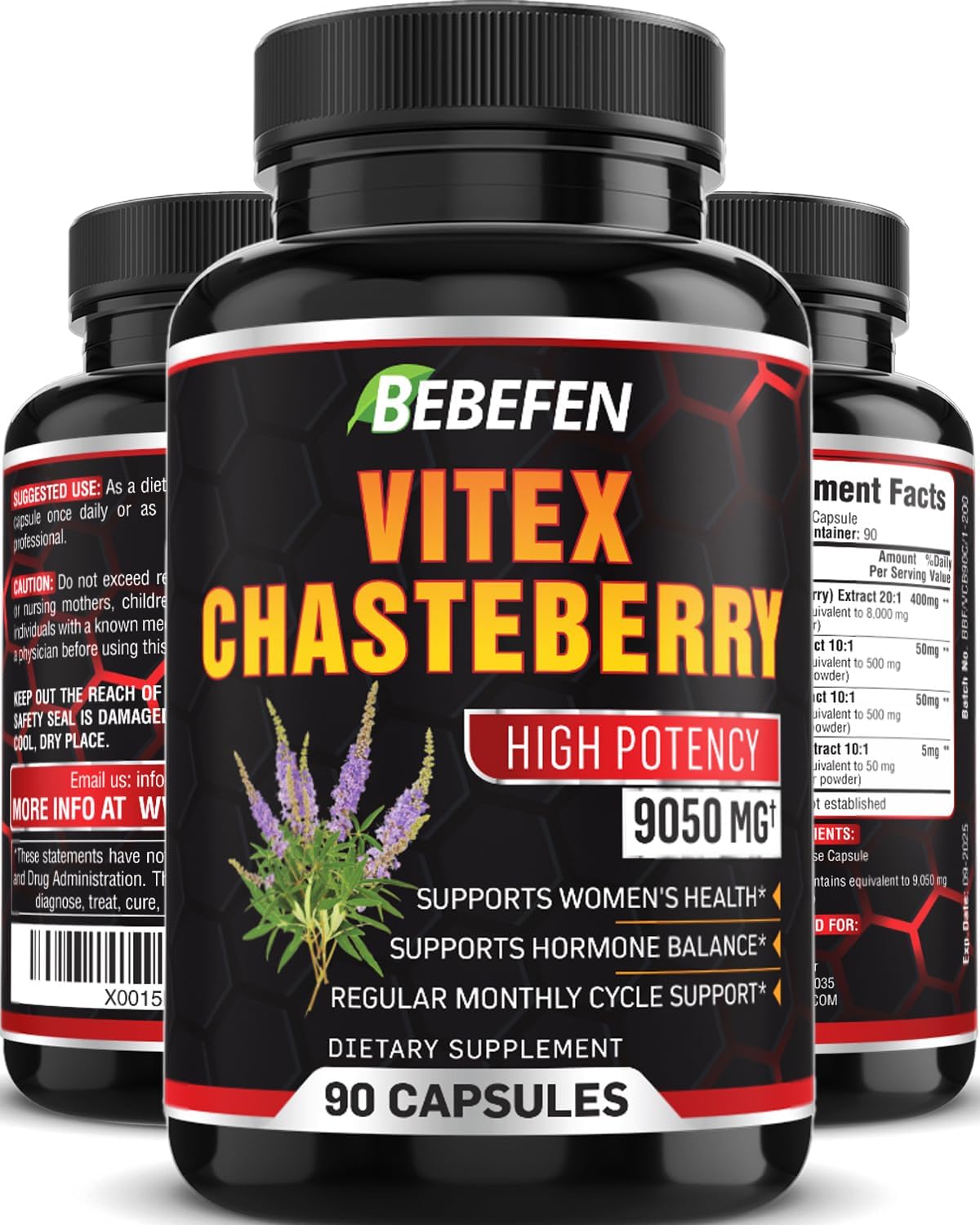 9050mg Vitex Supplement for Women - Menopause Support, Energy ...