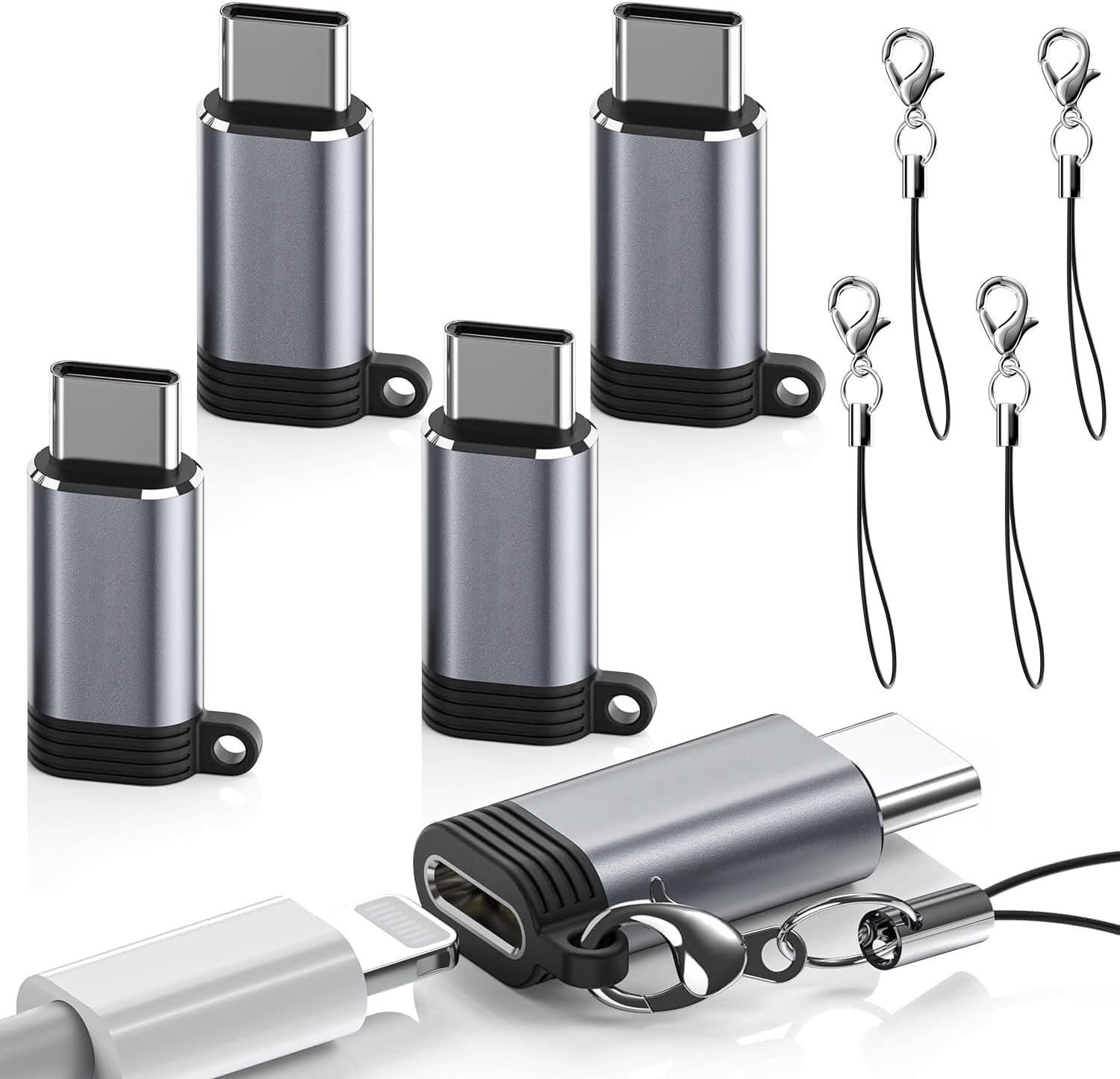 Amazon.com: 5 Pack USB C to Lightning Charge Adapter for iPhone 16 15 ...