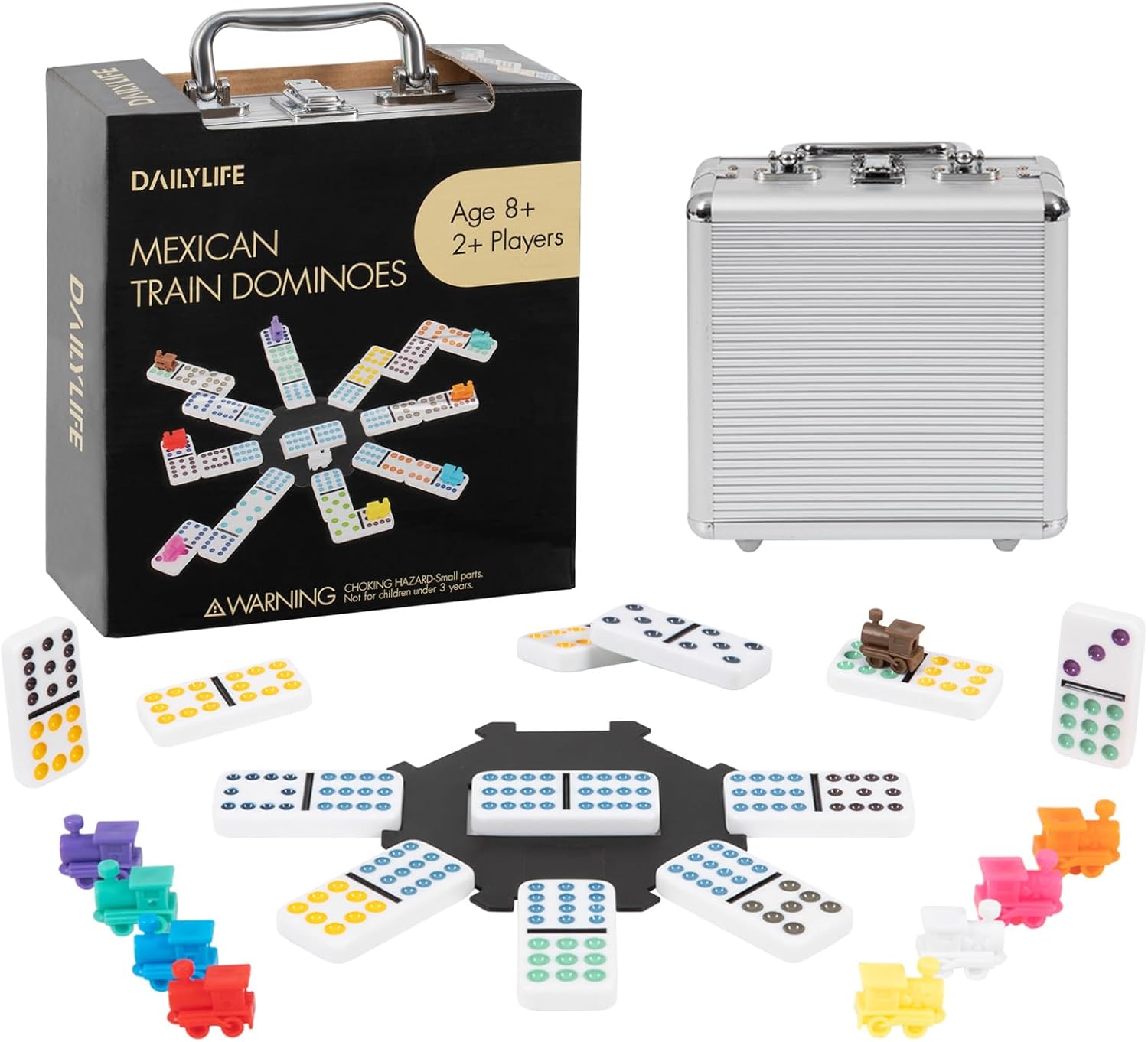 Amazon.com: DAILYLIFE Mexican Train Dominoes Set, Double 12 Dominoes ...