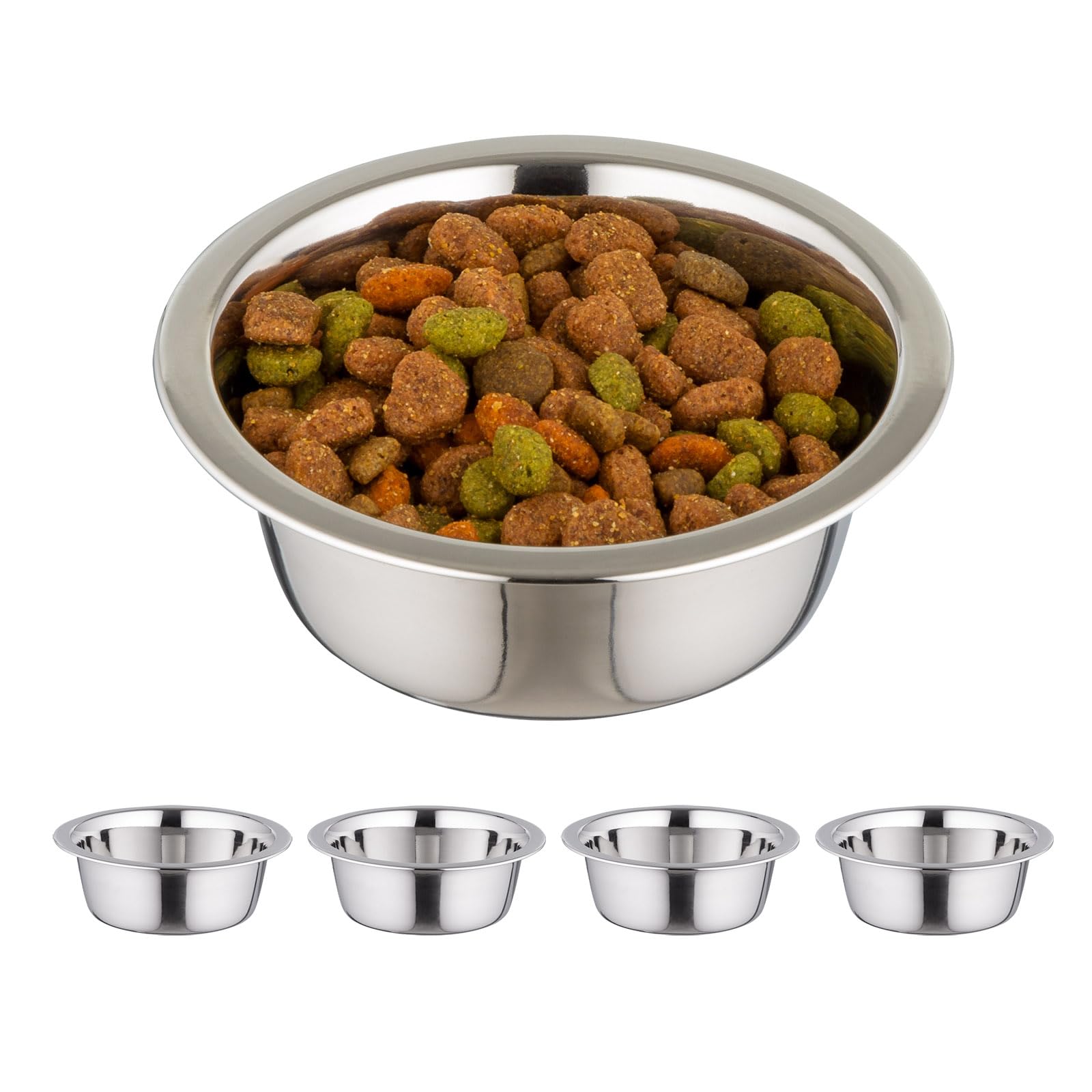 Amazon.com : IRIS USA Stainless Steel Dog Bowls - 5 Pack, 16 oz Small ...