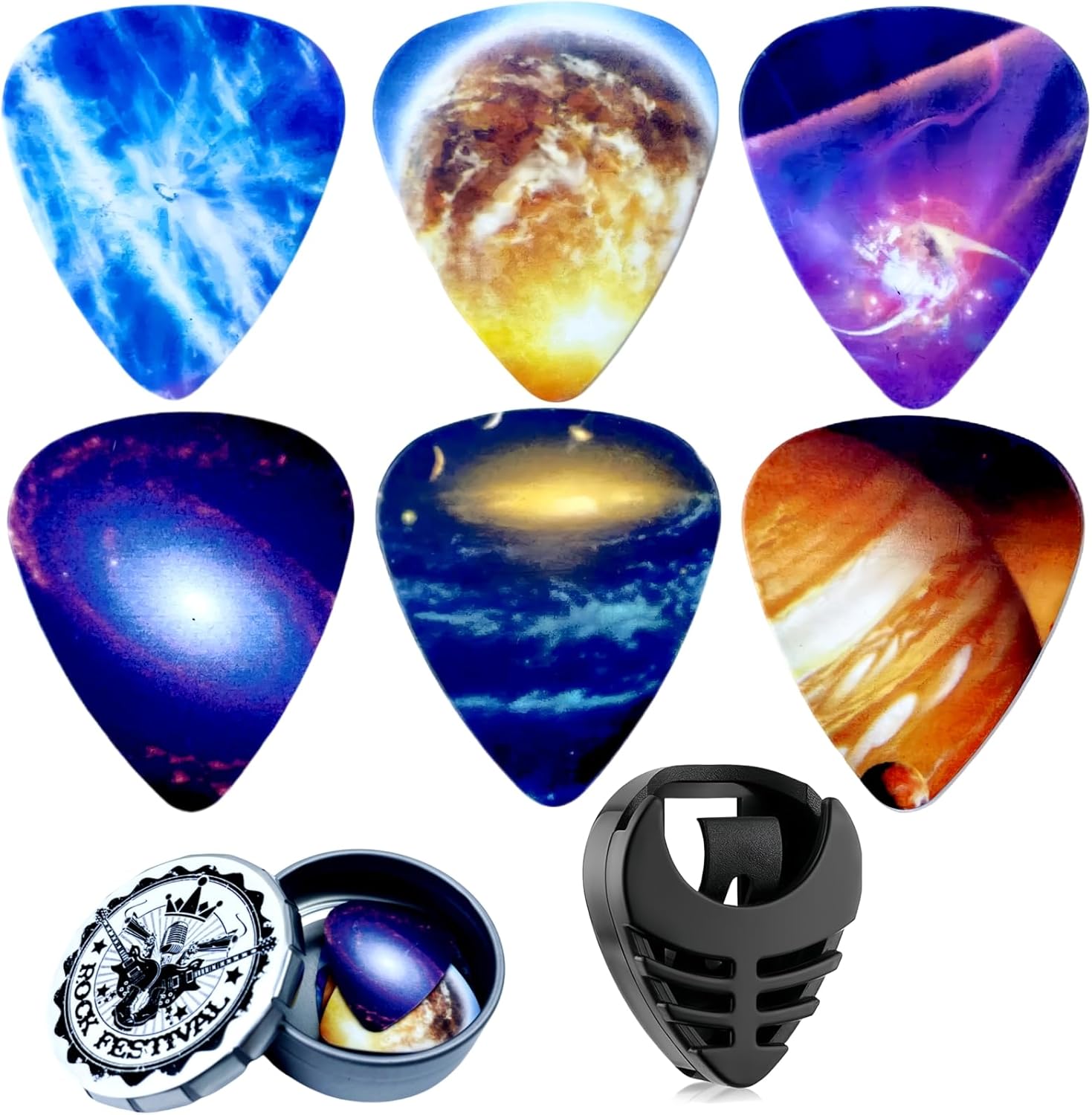 Amazon.com: Miwayer Guitar Picks-Medium, 6 Pack Art Cool Guitar Pick In ...