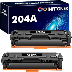Amazon.com: CF510A 204A Black Toner Cartridge 2-Pack Compatible for HP ...