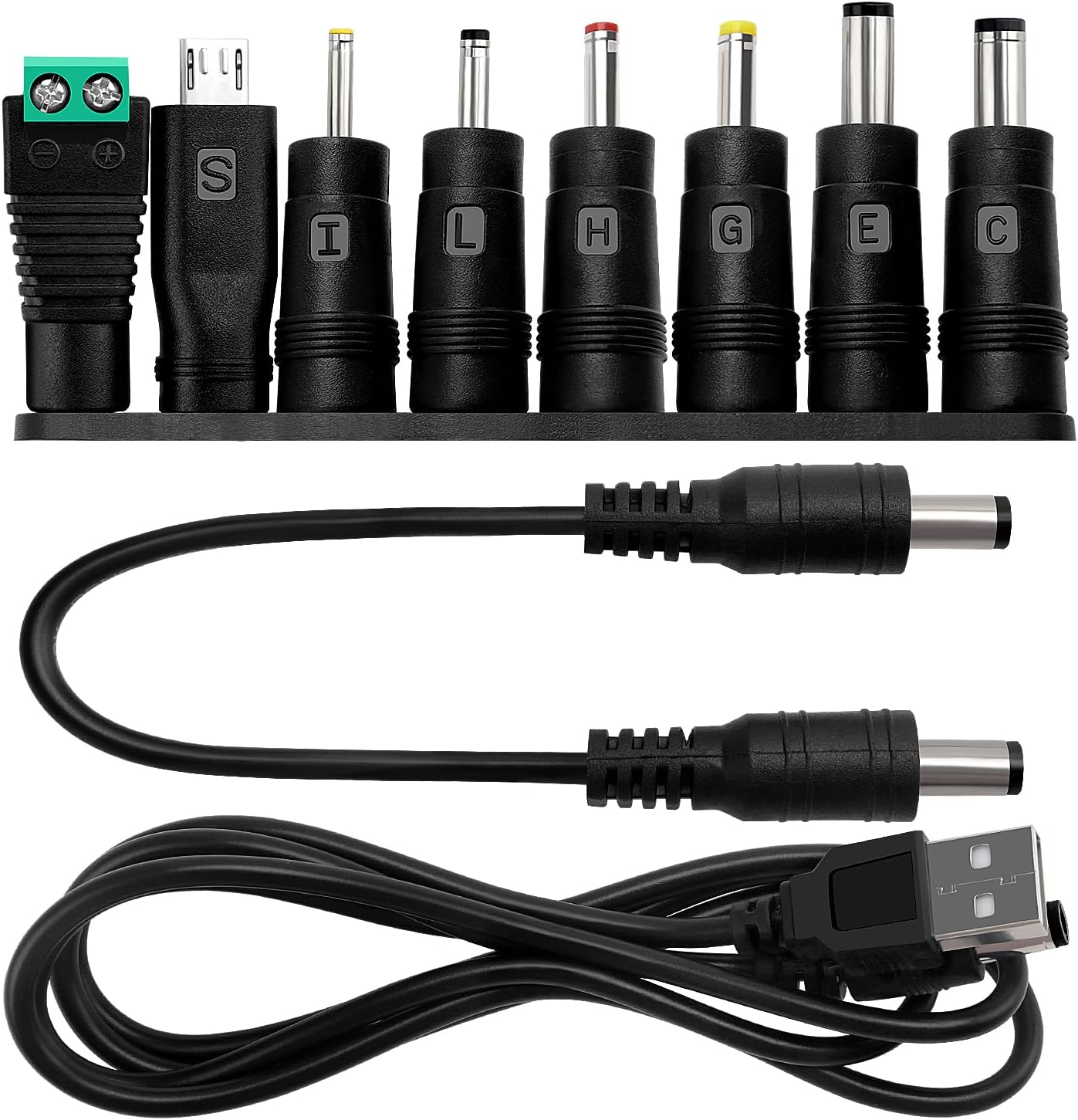 KUOQIY Universal DC Power Adapter Tips Kit, 8 PCS 5.5 X 2.1mm DC Barrel ...