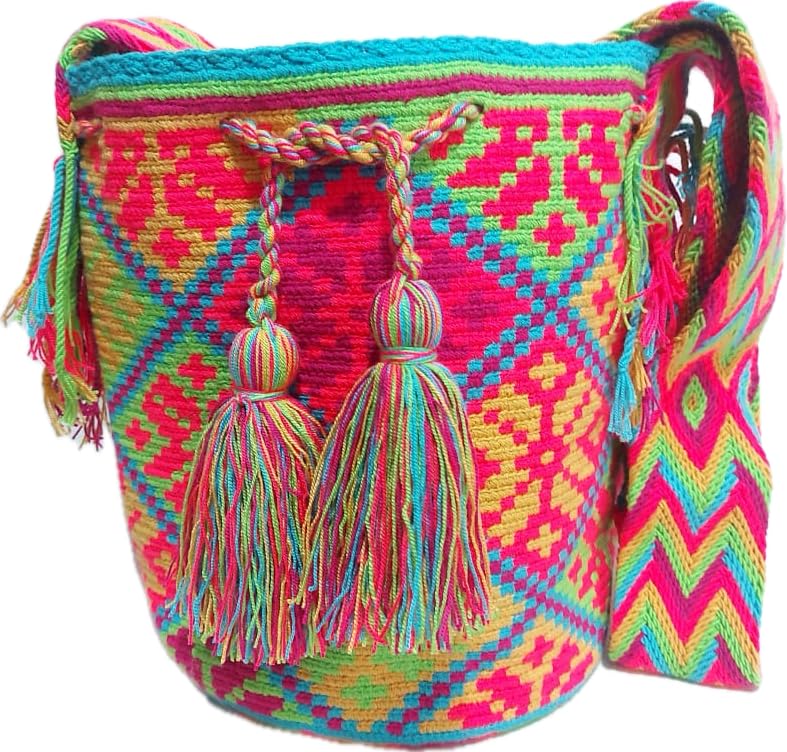 Amazon.com: Handmade Large Wayuu Bag – Colombian Crochet Tote Mochila ...