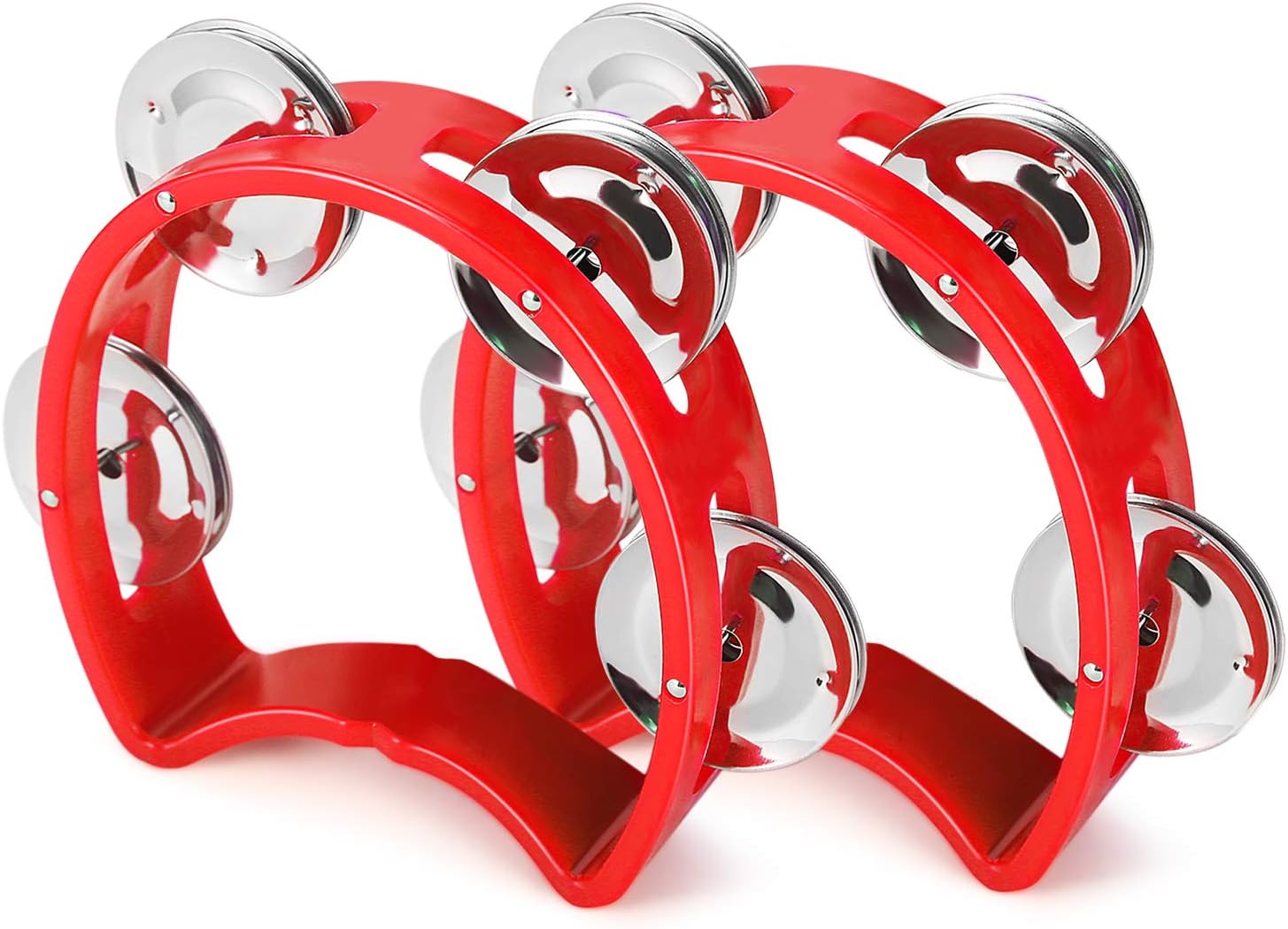 Amazon.com: 20 Pieces Plastic Percussion Tambourines Half Moon ...