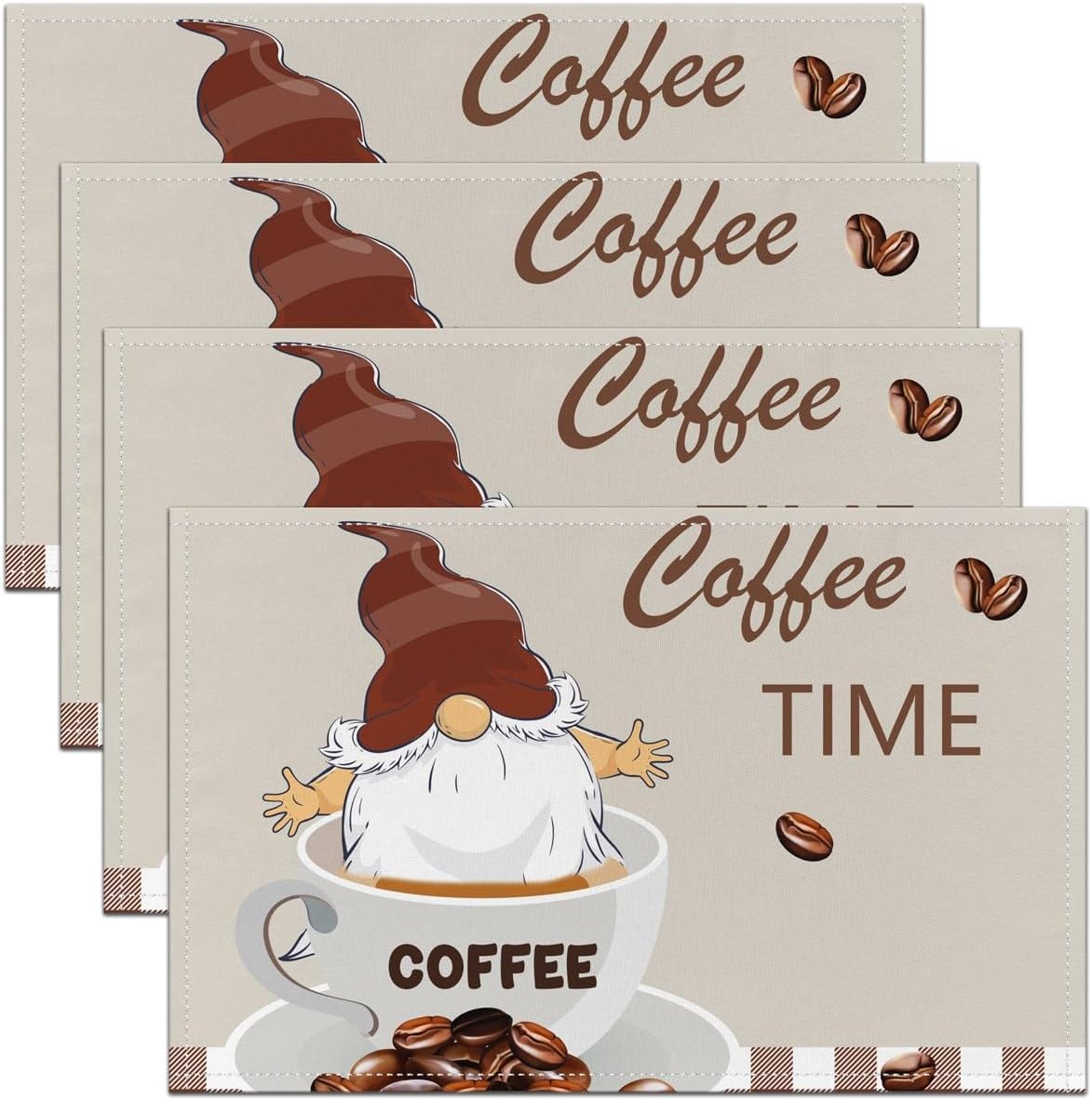 Amazon.com: Coffee Time Placemats 12x18 Inch for Dining Table Coffee ...