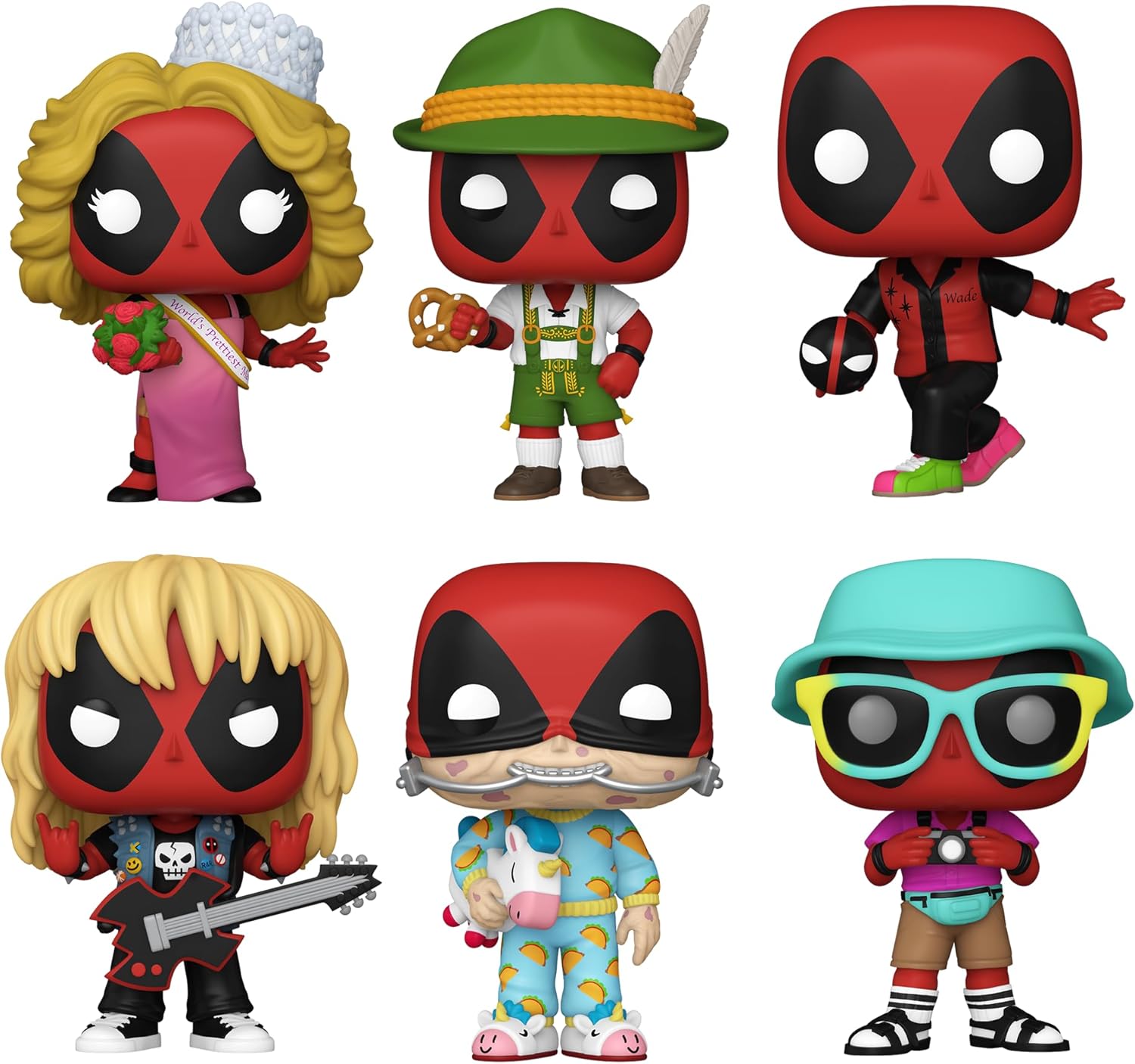 Amazon.com: Funko Pop! Deadpool Set of 6 - Deadpool: Beauty Pageant ...