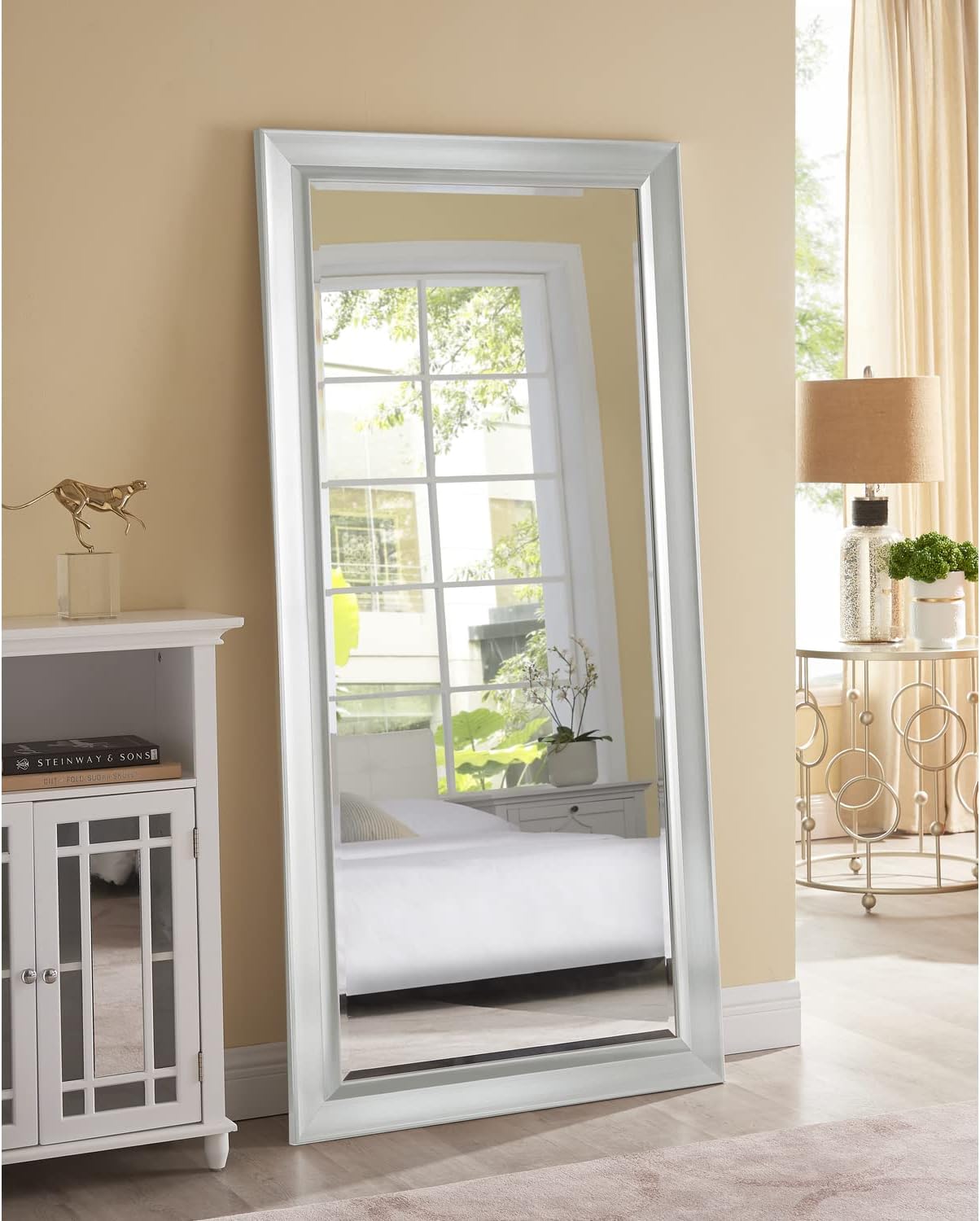 Amazon.com: Naomi Home Brushed Nickel Mirror, for Wall Full Length ...