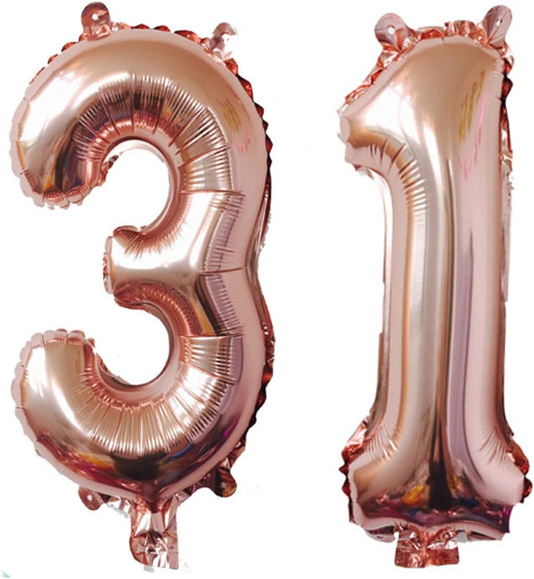 Amazon.com: 40inch Rose Gold Foil 31 Helium Jumbo Digital Number ...