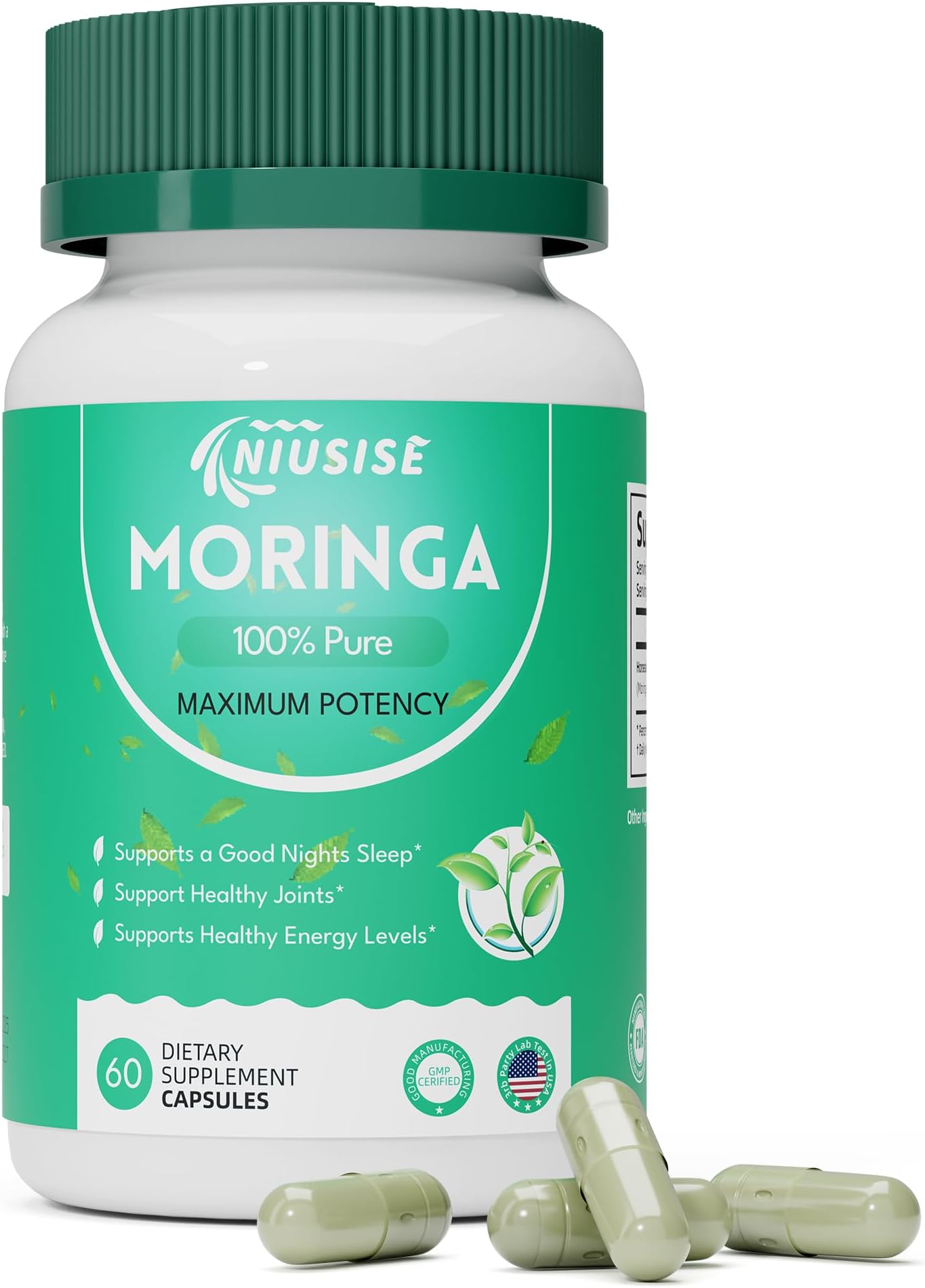 Amazon.com: NIUSISE Moringa Powder Capsules, Organic Supplement 800mg ...