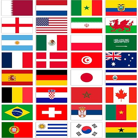 Amazon.com : DANF World Cup 32 Countries Flags 3x5 Ft 2022 Football Cup ...