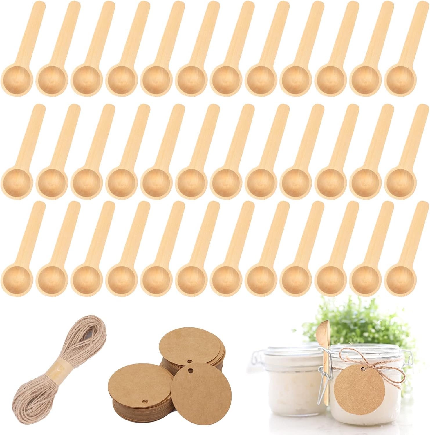 Amazon.com: Gleihow 60 Pcs Small Wooden Spoons Mini Wooden Spoons for ...