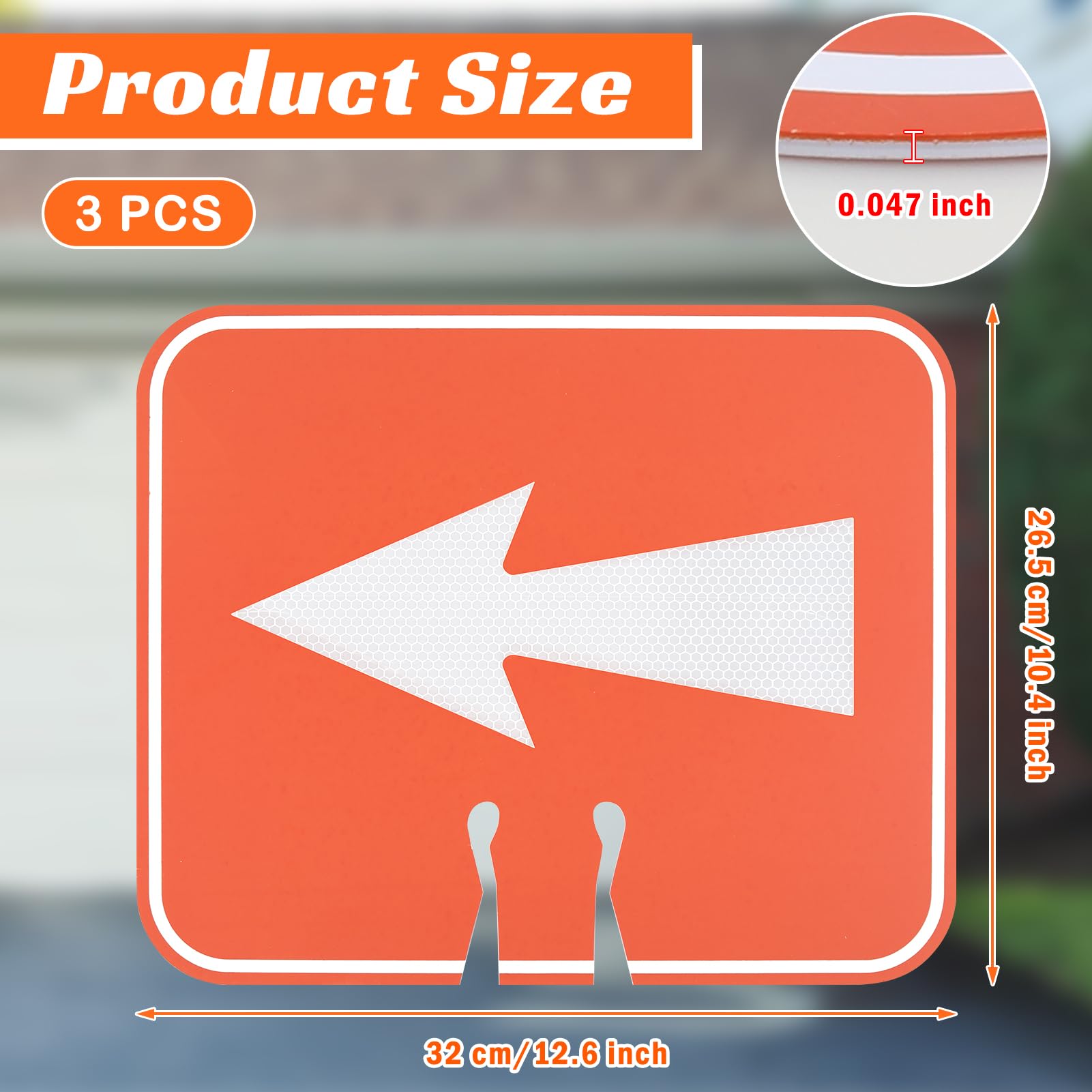 Snapklik.com : 3 Pcs Traffic Cone Sign, 12.6
