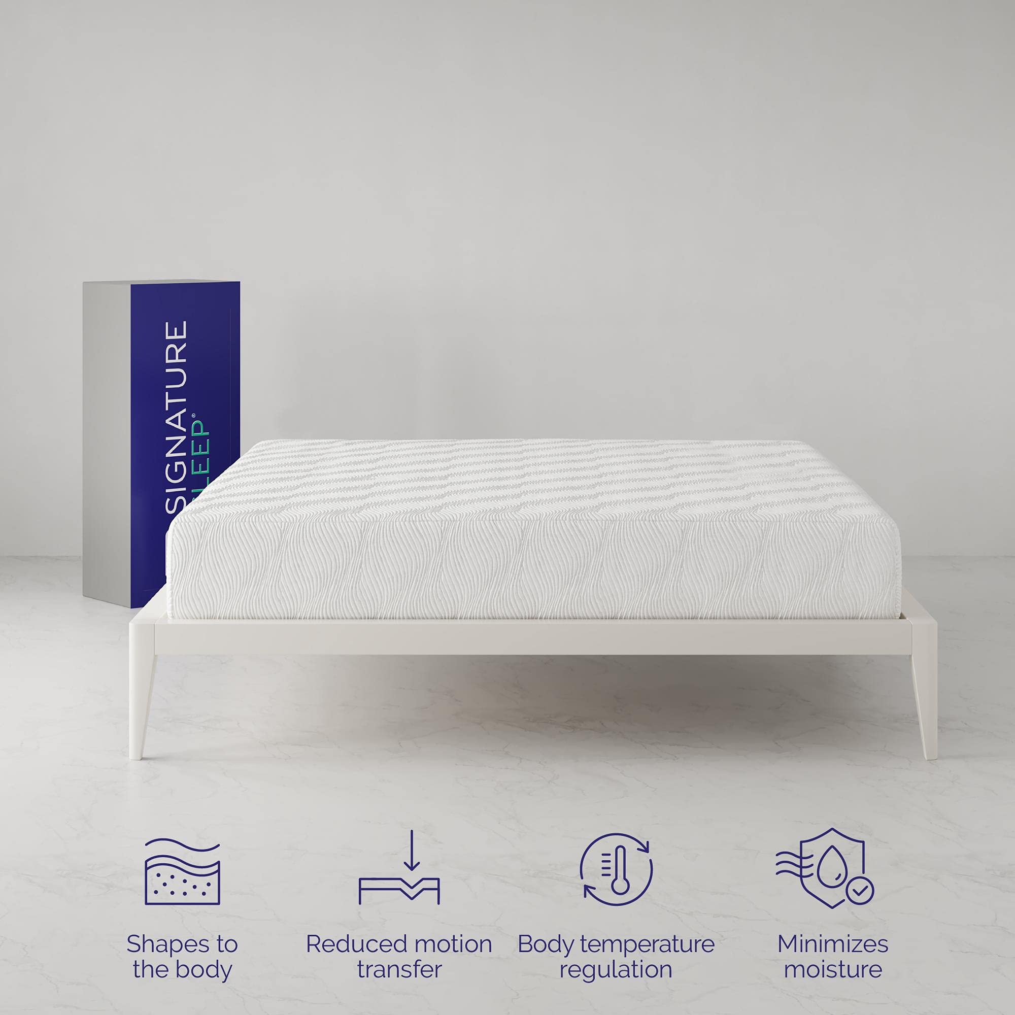 Signature Sleep Italian Made Memoir 12" Charcoal Memory Foam Mattress ...