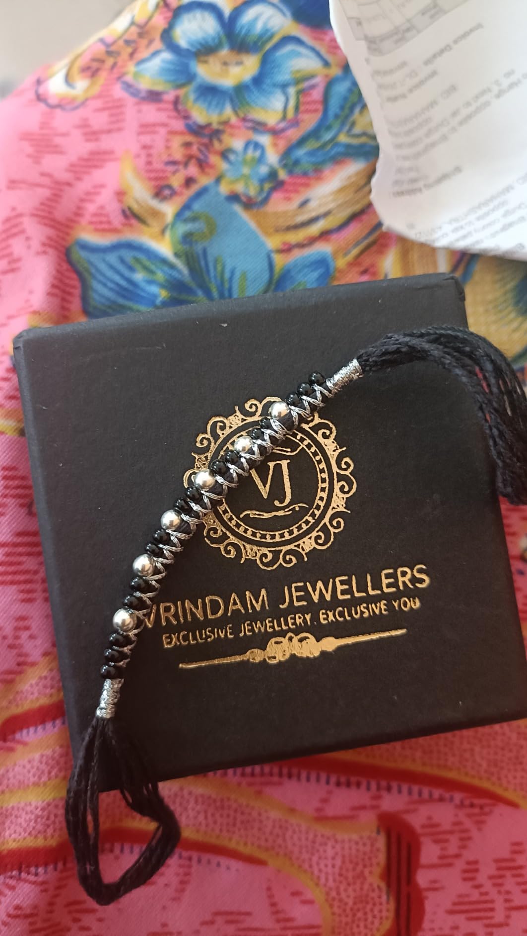 Vrindam Jewellers 925 Sterling Silver Chandi Balls and Black Crystals ...