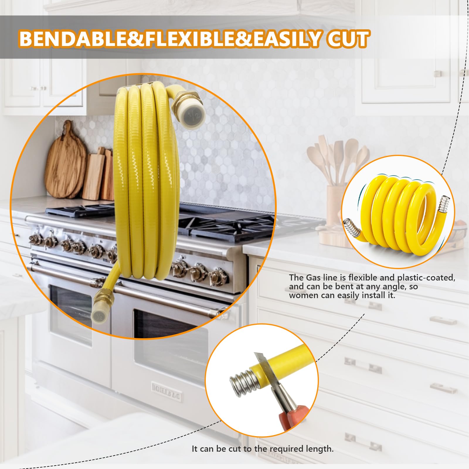 Snapklik.com : 37 Ft 1/2" Flexible Natural Gas Line,CSST Corrugated ...