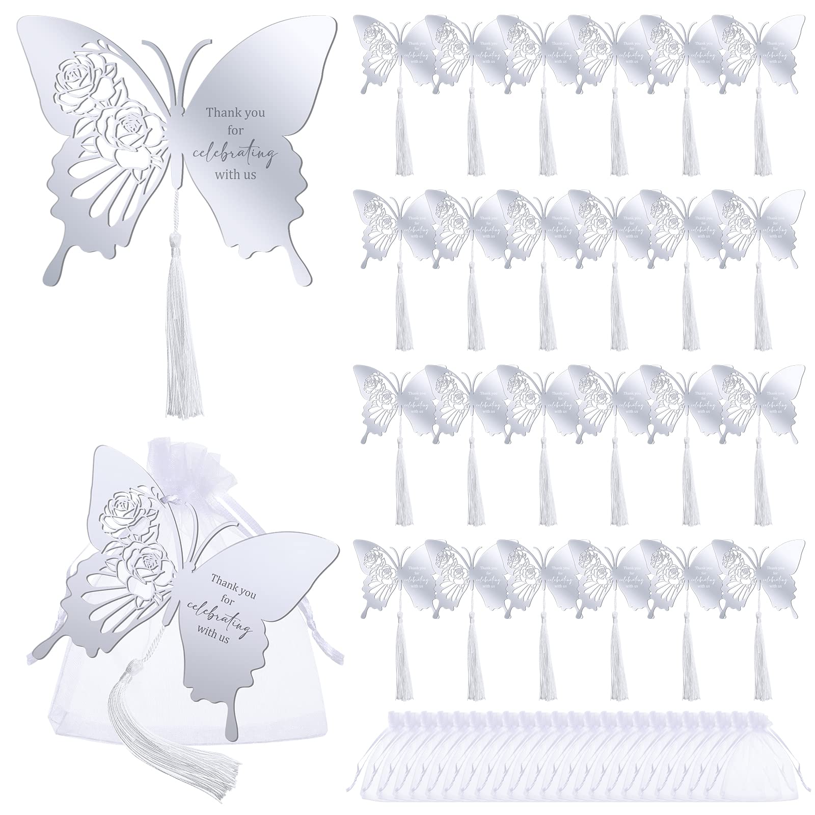 Amazon.com: Yaomiao 24 Pcs Butterfly Mirror Wall Stickers Acrylic ...