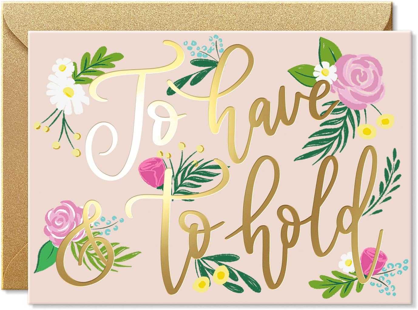 Amazon.com : Sweetzer & Orange Wedding Greeting Card – Gold Foil ...