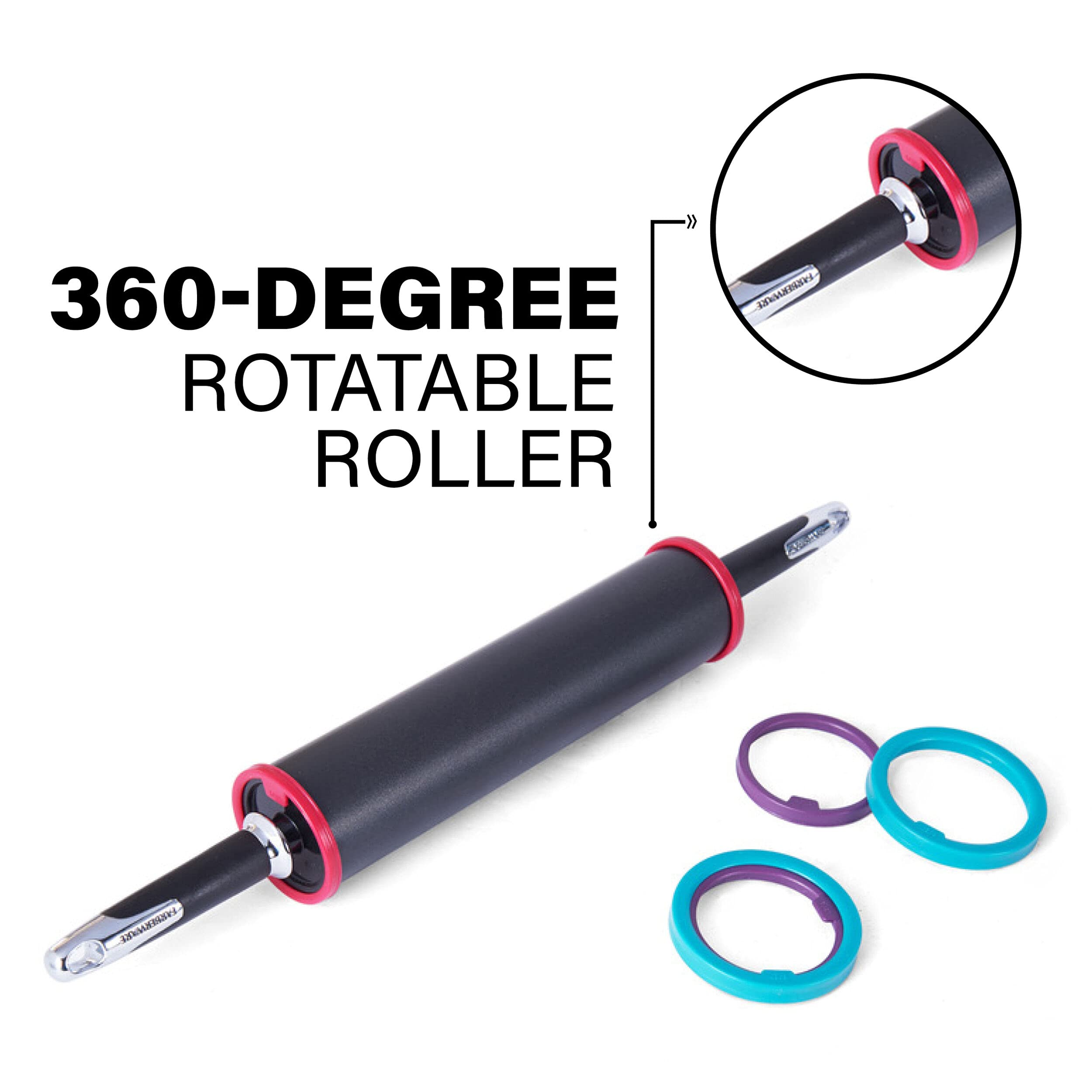 Farberware Professional Rolling Pin with Discs, One Size, Multicolor