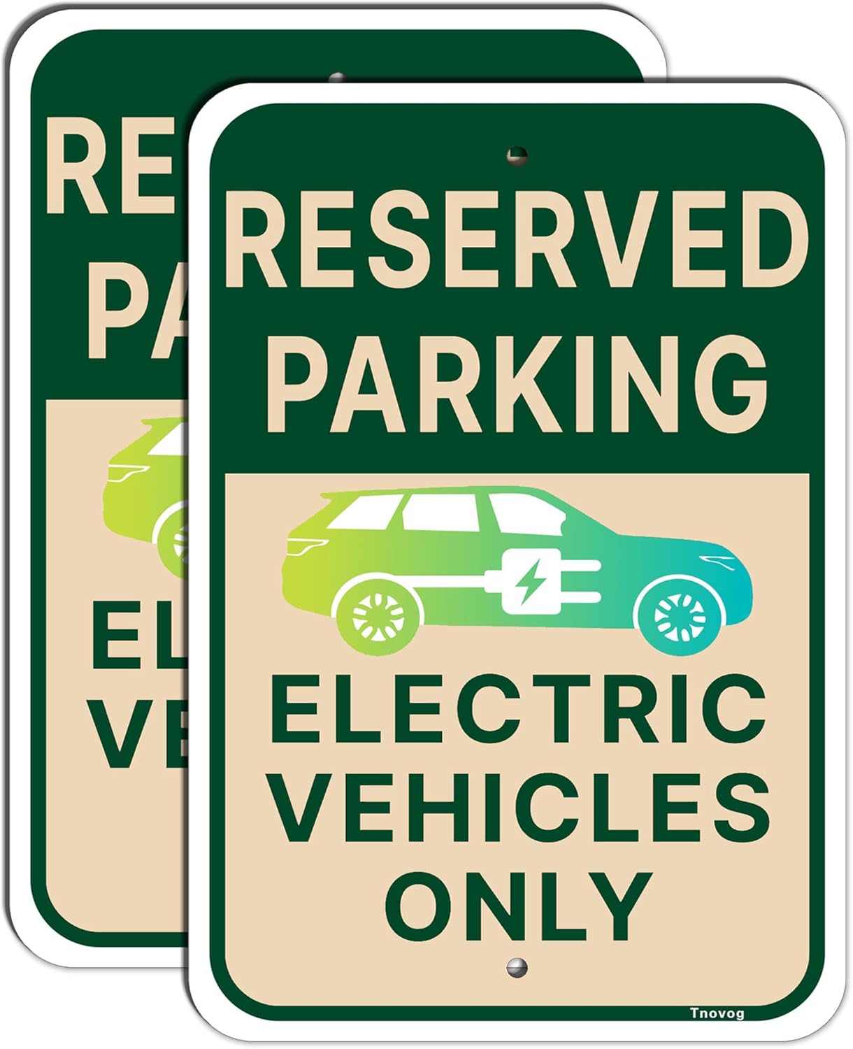 Reserved Parking Electric Vehicles Only Signs | 18 x 12 Inches EV ...