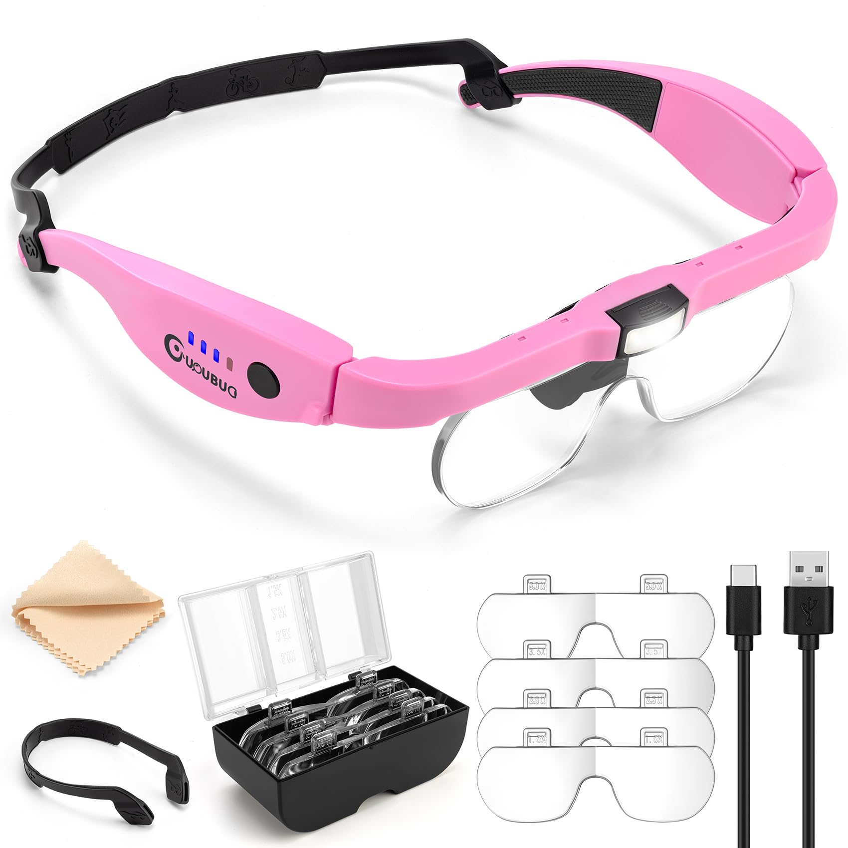 Amazon.com: GUOUBUO Magnifying Glass with Light, 1.5X-5.0X Magnifying ...