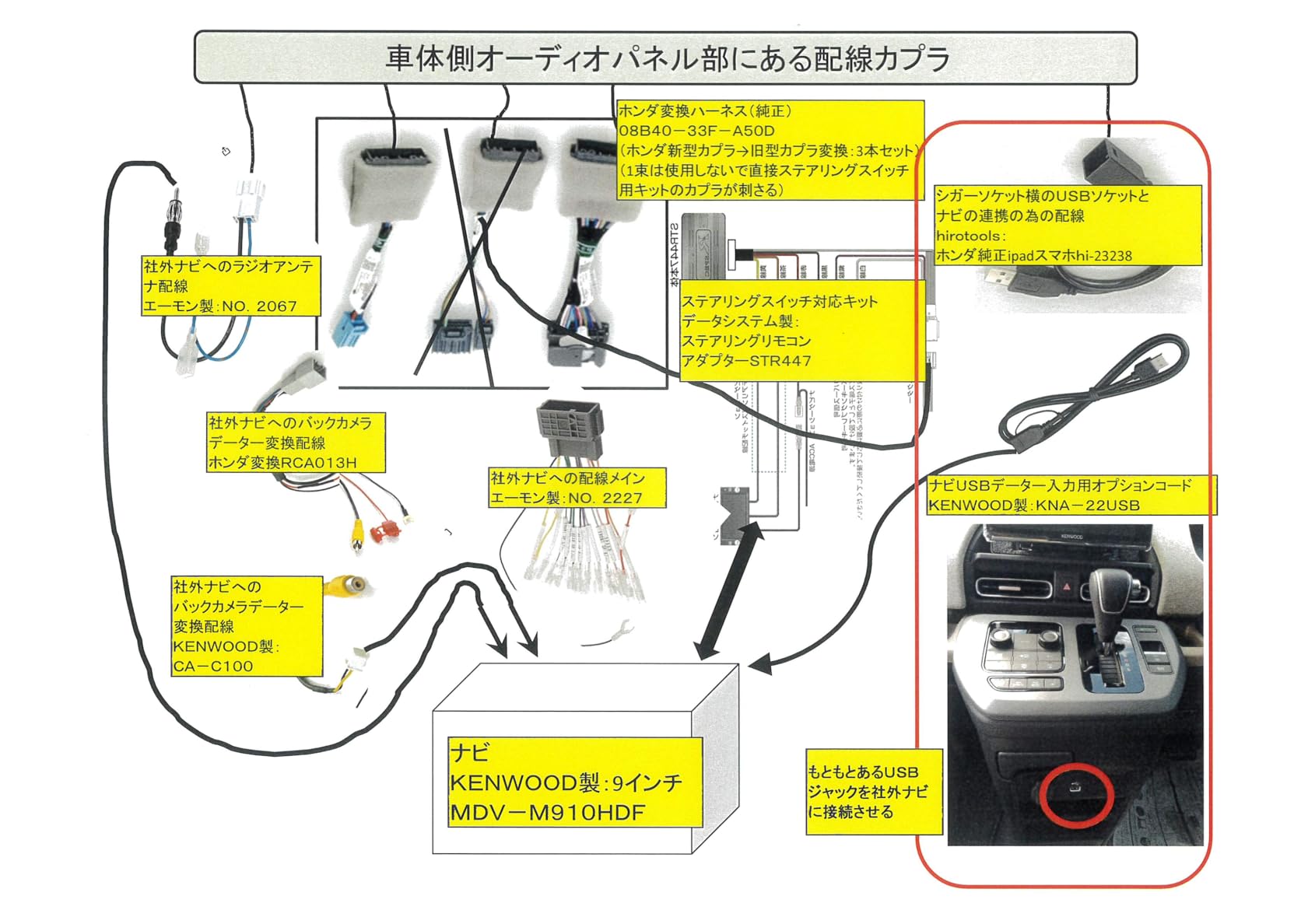 Amazon.co.jp: 08B40-TKR-A30(08B40-TKR-A31) ホンダ純正 変換ハーネス 24P-24P変換 20P-20P/3P分岐 24P-8P変換 : 車＆バイク